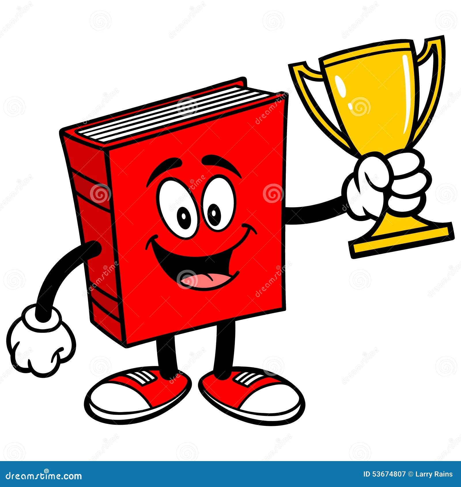 Boek met Trofee vector illustratie. Illustration of schilderij - 53674807