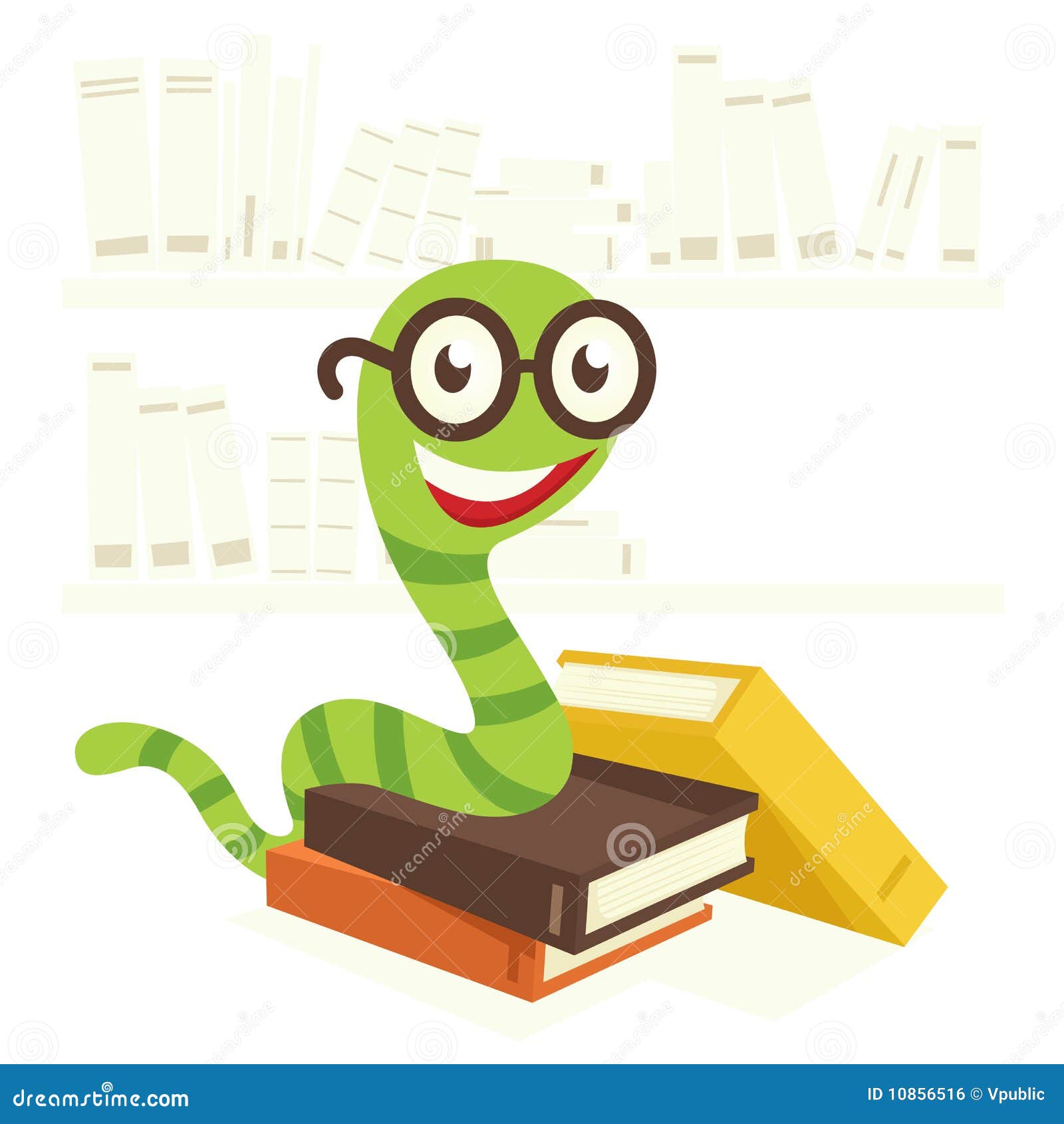 Boekenwurm vector illustratie. Illustration of boekenworm - 10856516