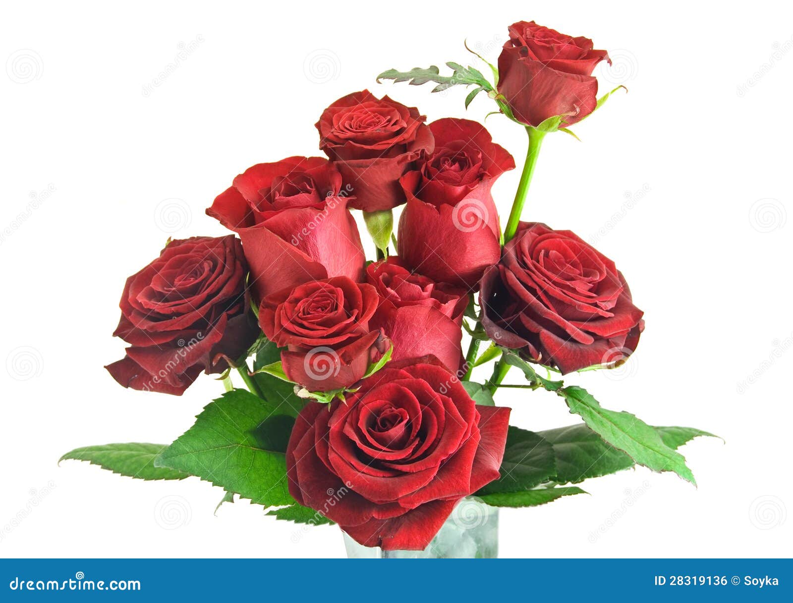 Boeket van rode rozen stock foto. Image of bloemen, bloemblaadjes ...