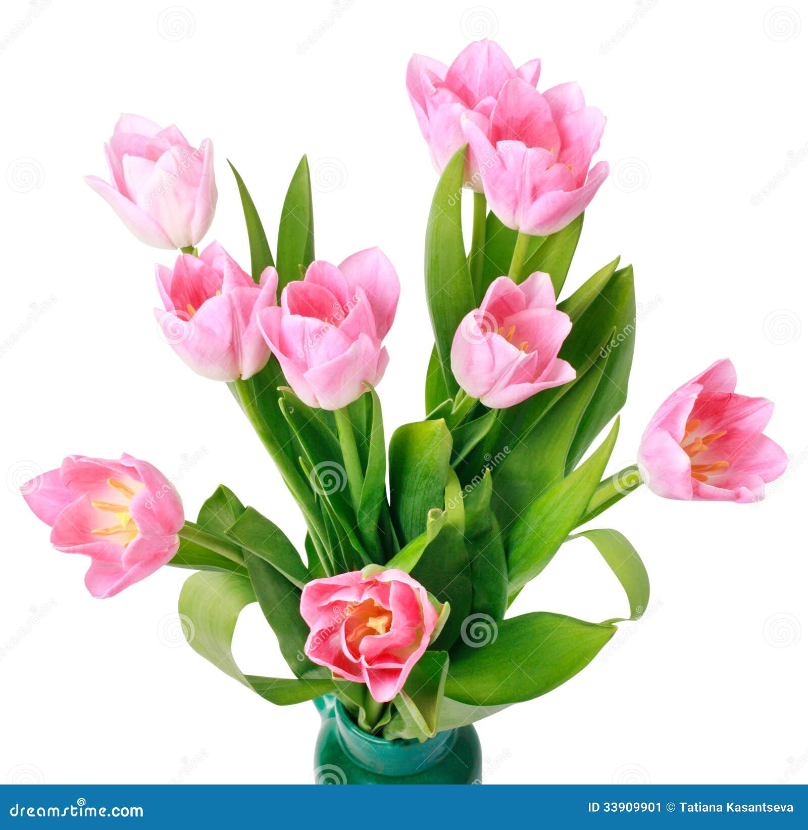 Boeket Van Tulpen Op Wit Worden Geïsoleerd Dat Stock Afbeelding - Image ...