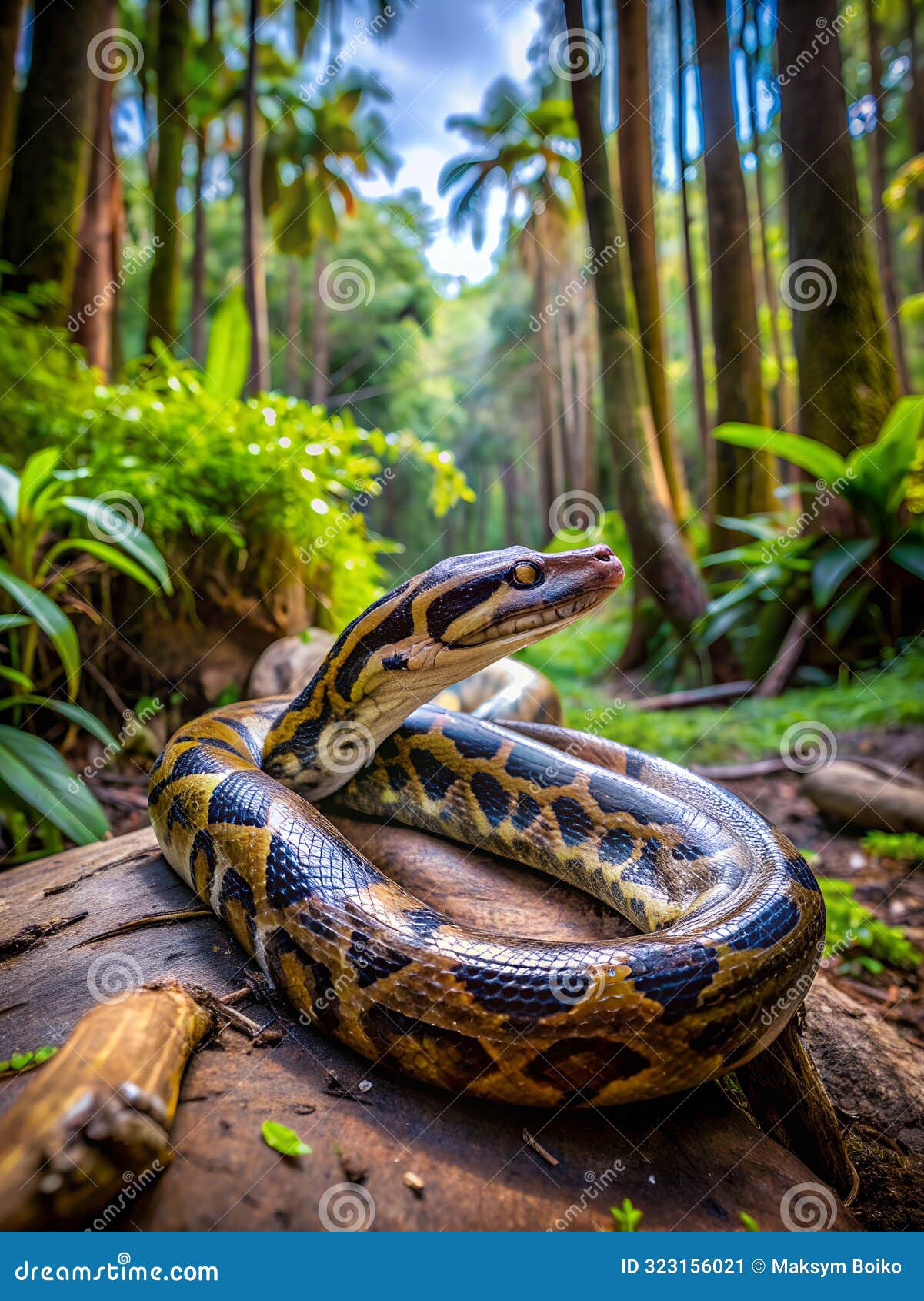 Boelens Python runs forest stock illustration. Illustration of dragon ...