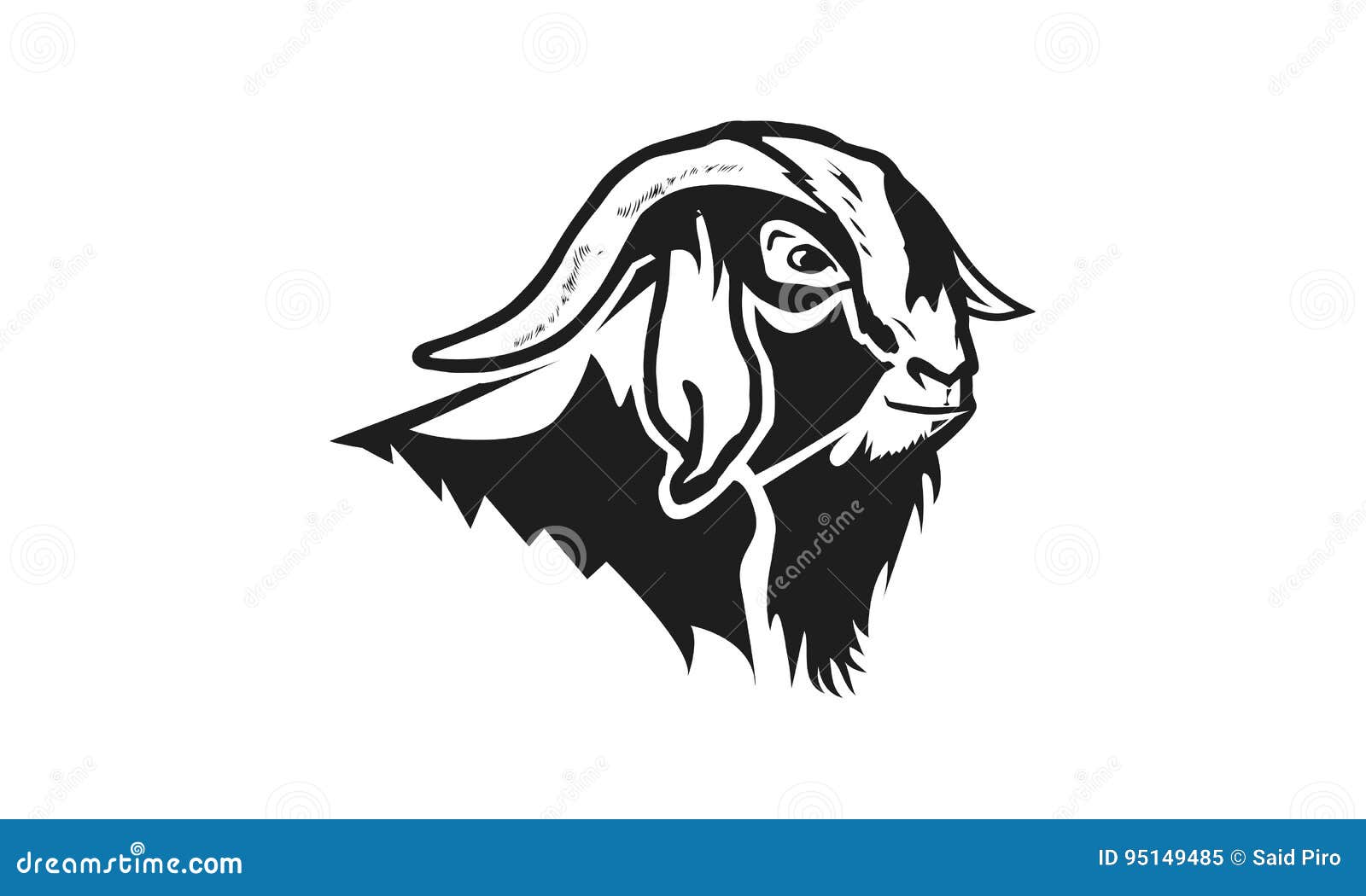 Boer Goat Head Vector