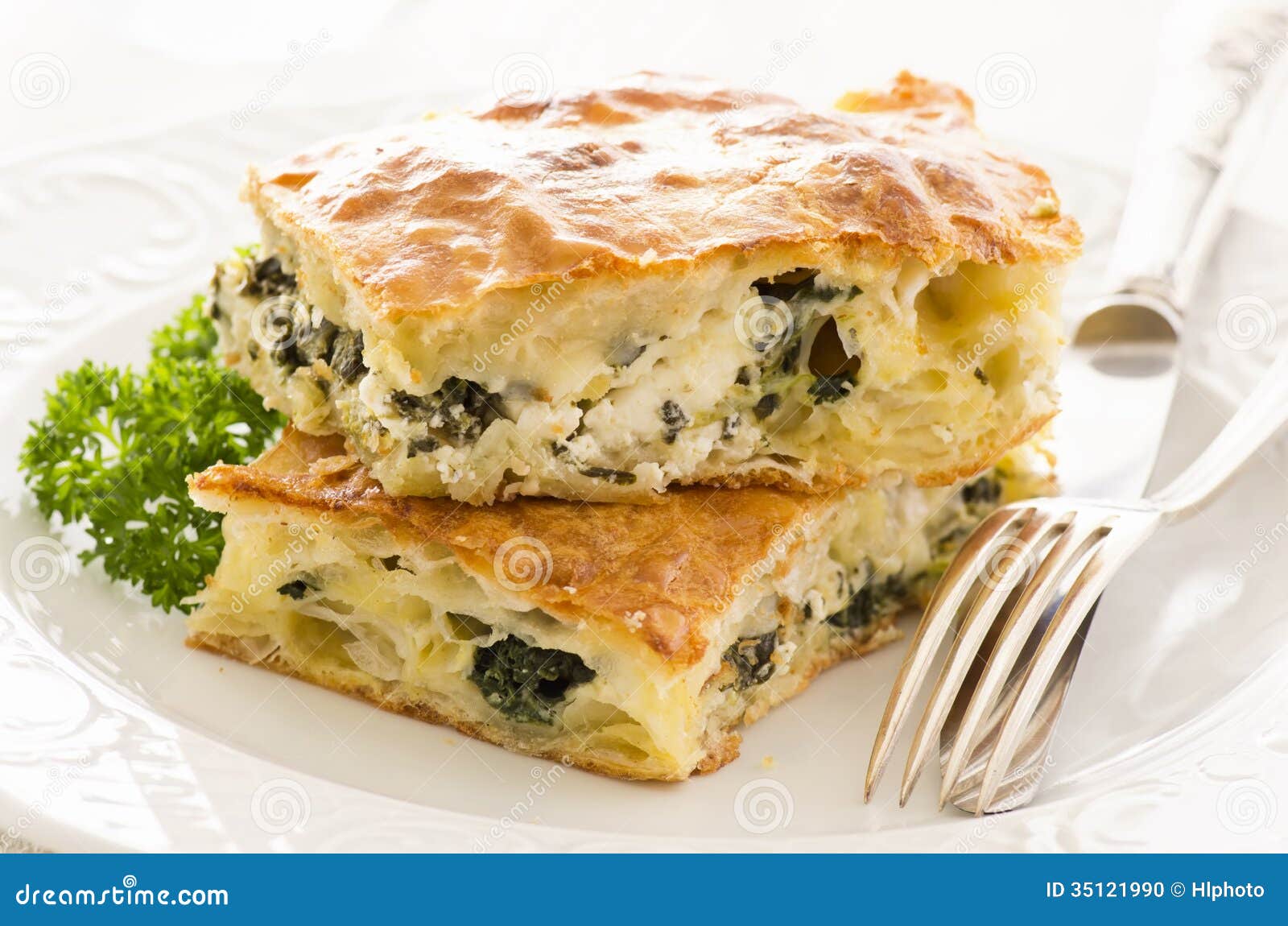 Boerek with Feta and Spinach Stock Photo - Image of baniza, burekki ...