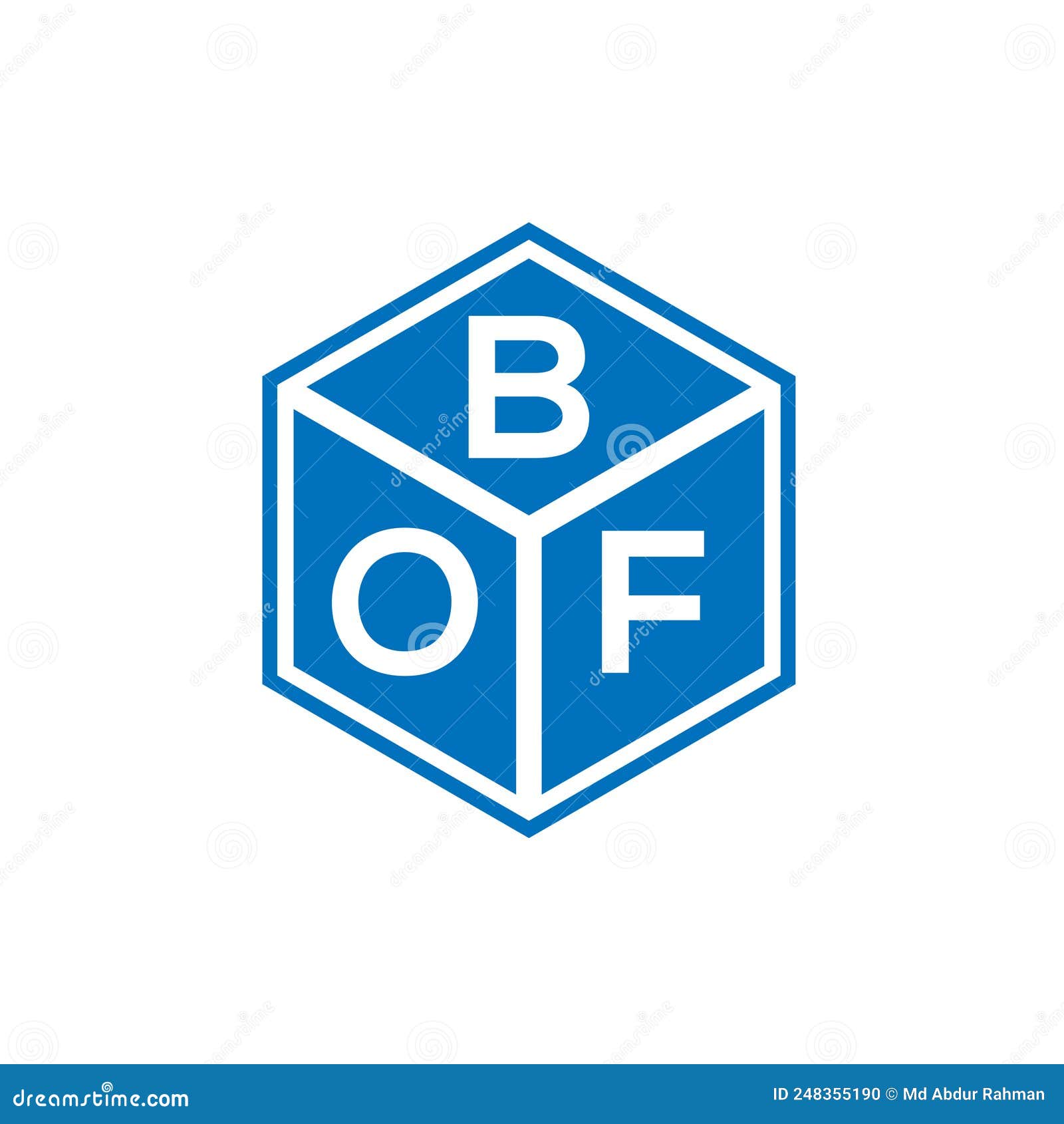 BOF Letter Logo Design on Black Background. BOF Creative Initials ...