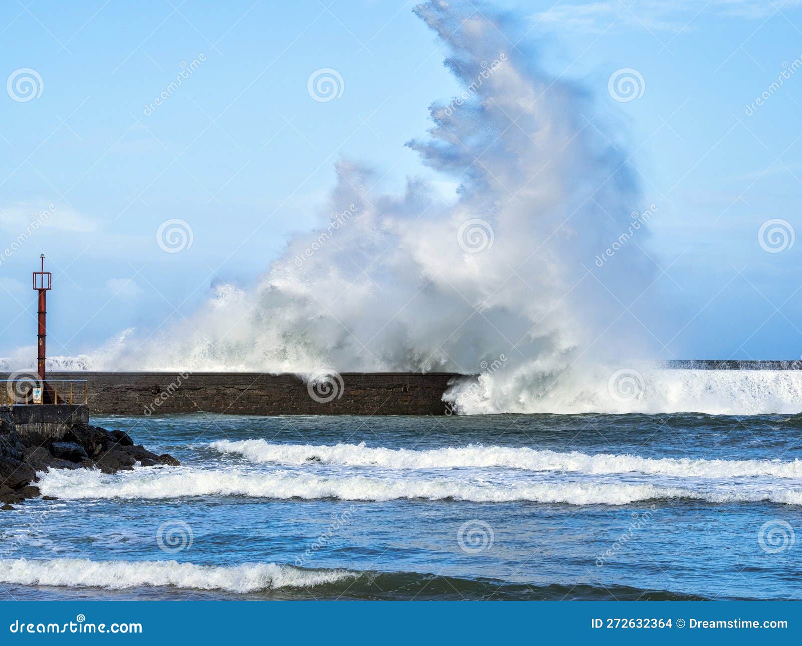 Bog splash at Plentzia stock photo. Image of harbour - 272632364