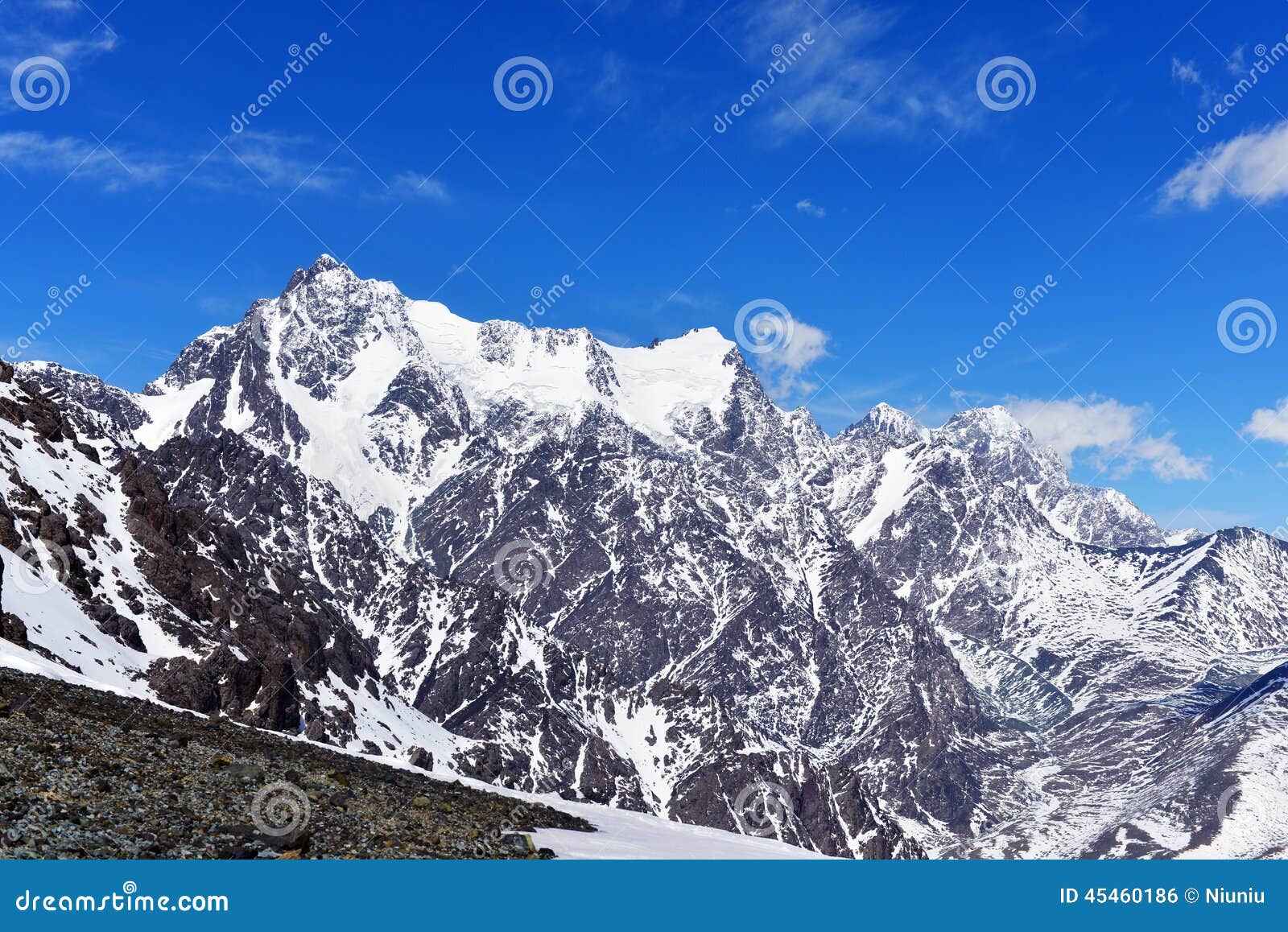 The Bogda Peak stock photo. Image of snow, bluesky, bogda - 45460186