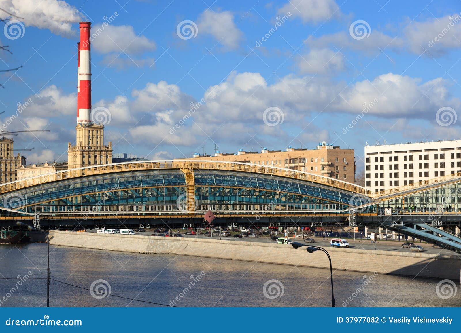 Bogdan Khmelnitsky (Kievsky) Pedestrian Bridge Stock Photo - Image of ...