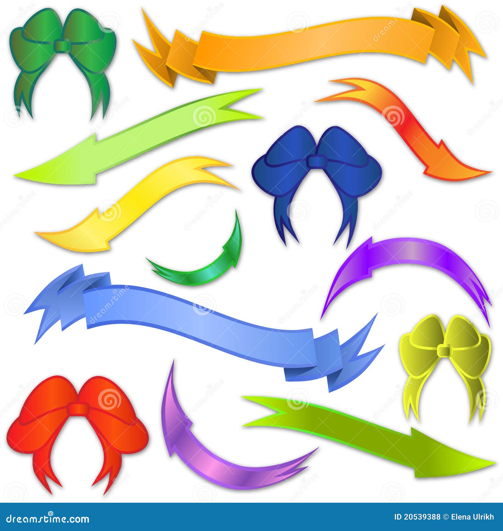 Bogen, banners en pijlen vector illustratie. Illustration of versiering ...