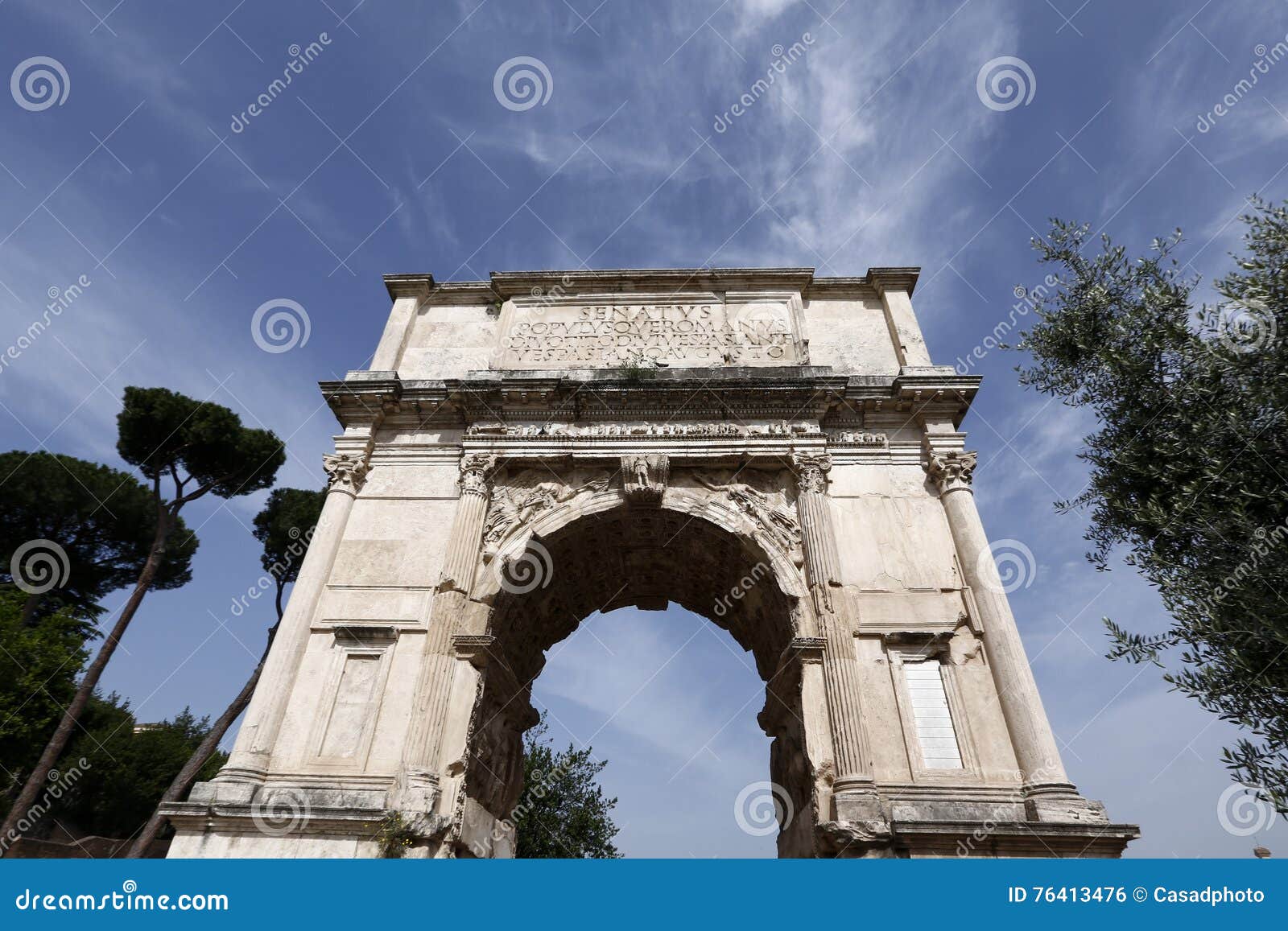 Bogen von Titus in Rom stockfoto. Bild von titus, marmor - 76413476