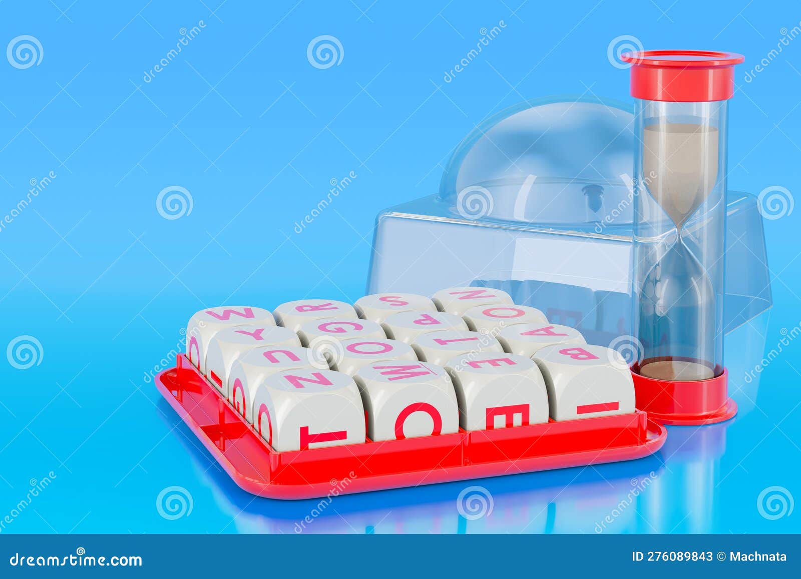 Boggle Board Game on Blue Background, 3D Stock Illustration ...
