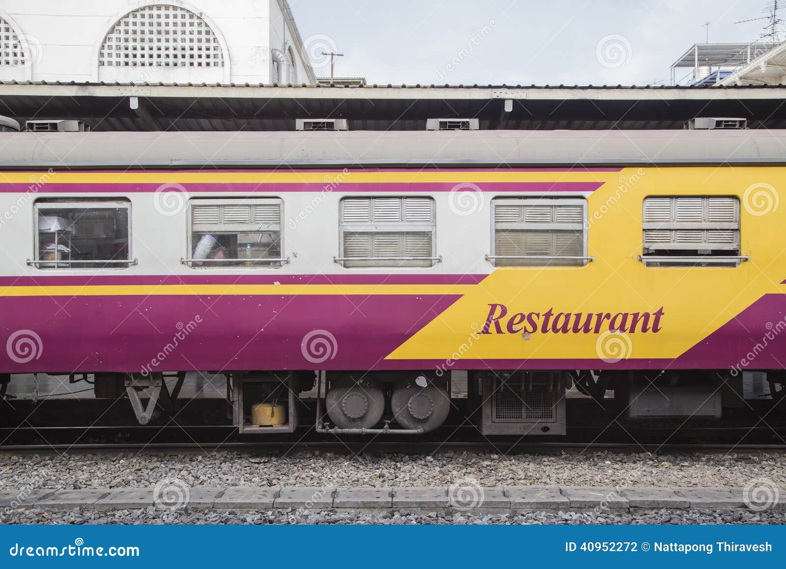 Bogie Restaurant Car stock photo. Image of arrival, wagon - 40952272