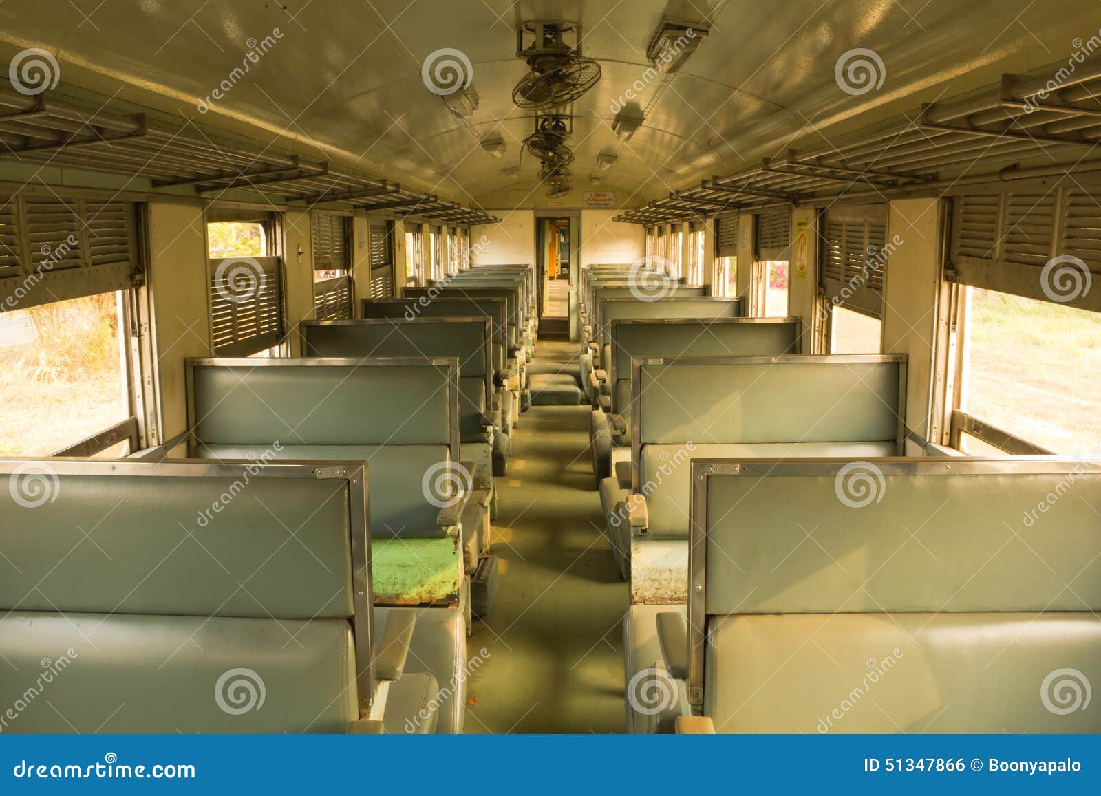 Bogie Third Class Carriage Train of Thailand Stock Photo - Image of ...