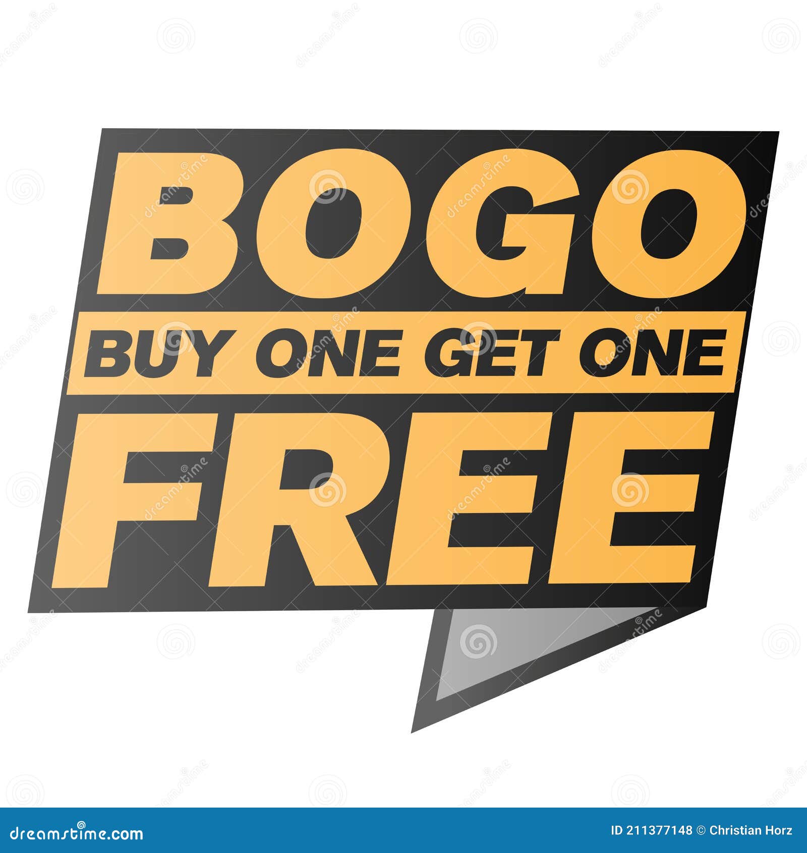 BOGO Buy One Get One Free Label Stock Vector - Illustration of ...