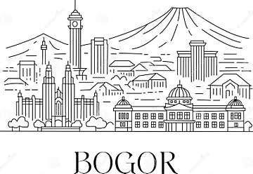 Bogor City Line Draw Free Vector Stock Vector - Illustration of city ...