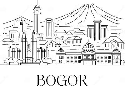 Bogor City Line Draw Free Vector Stock Vector - Illustration of city ...