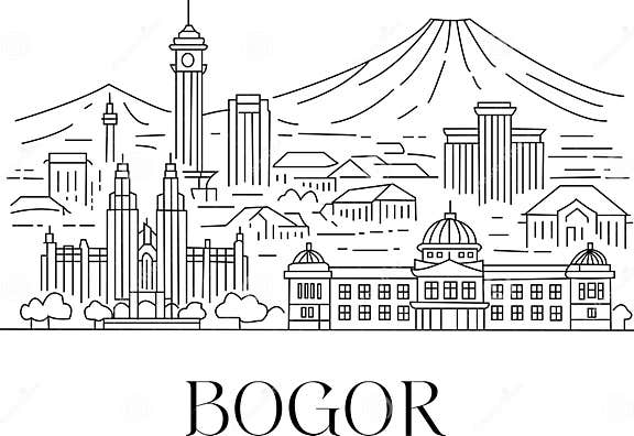 Bogor City Line Draw Free Vector Stock Vector - Illustration of city ...