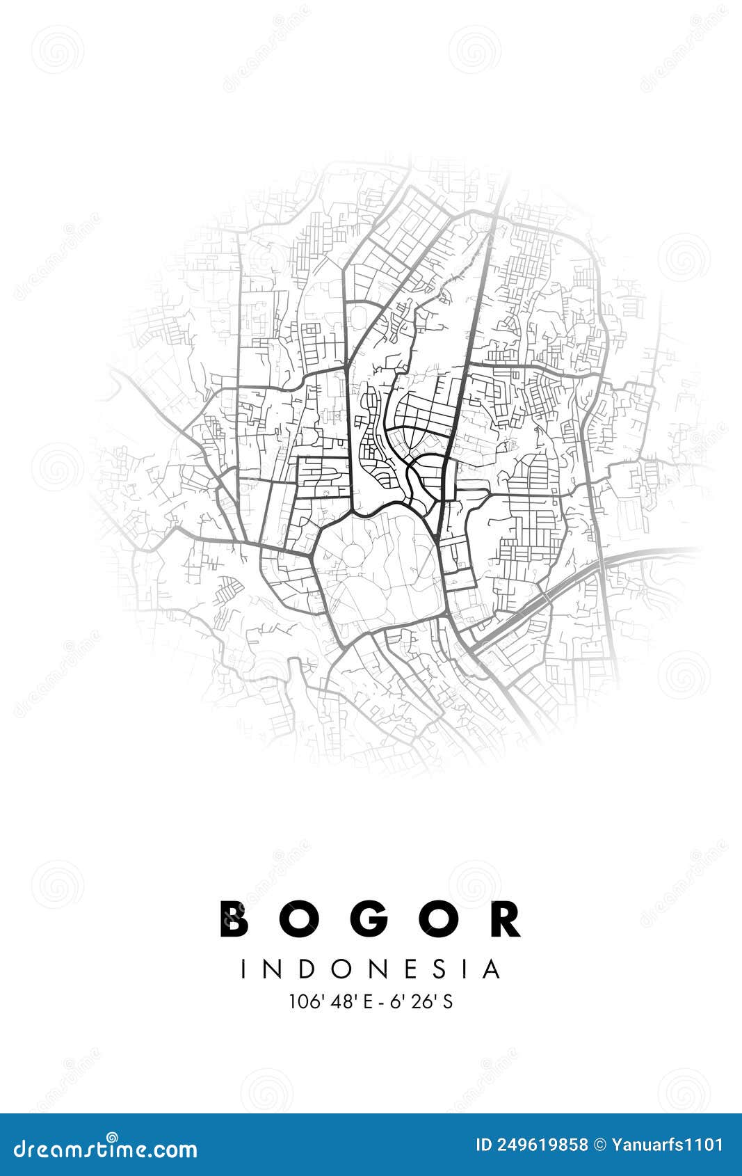 Minimalist Bogor City Poster Design Vector Stock Illustration ...