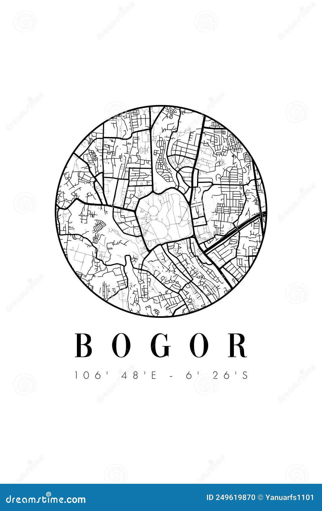 Minimalist Bogor City Poster Design Vector Stock Illustration ...