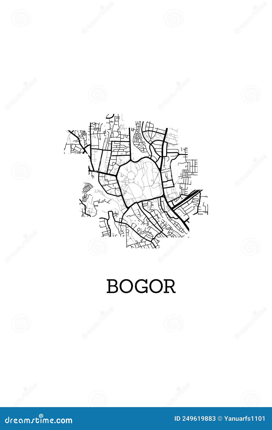 Minimalist Bogor City Poster Design Vector Stock Illustration ...
