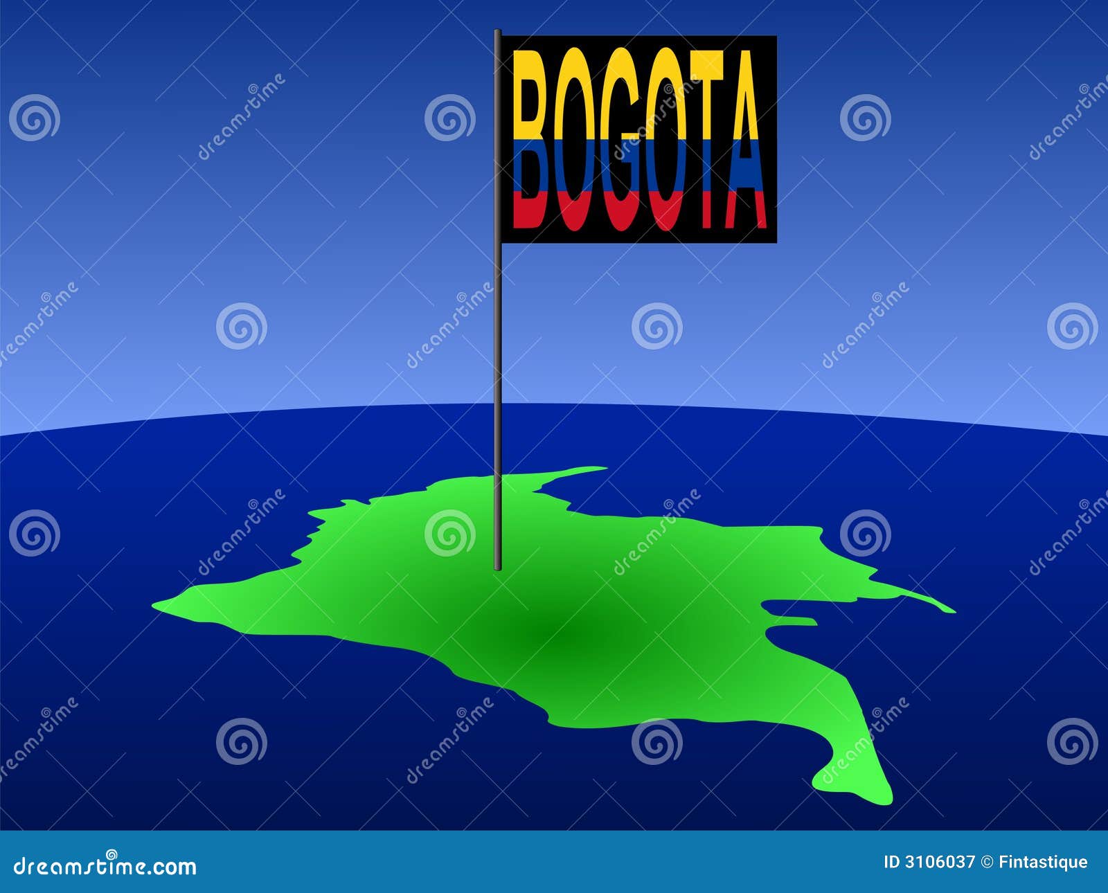 Bogota On Colombia Map Cartoon Vector | CartoonDealer.com #3106037