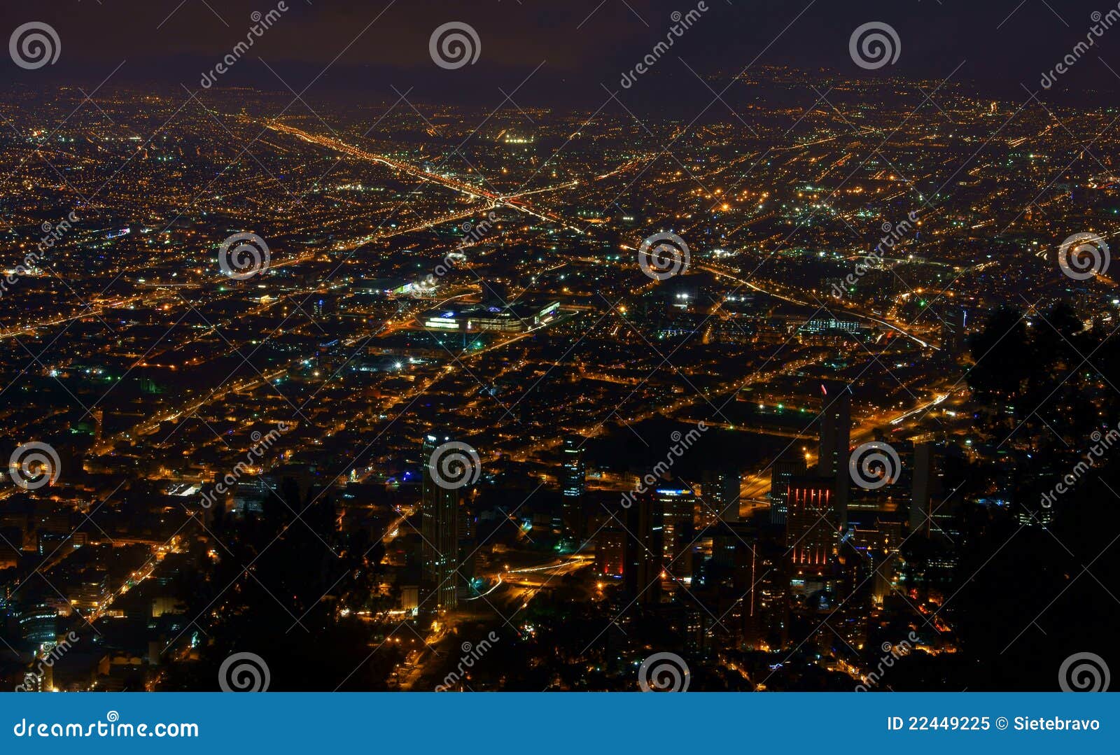 Bogota at Night stock image. Image of night, monserrate - 22449225