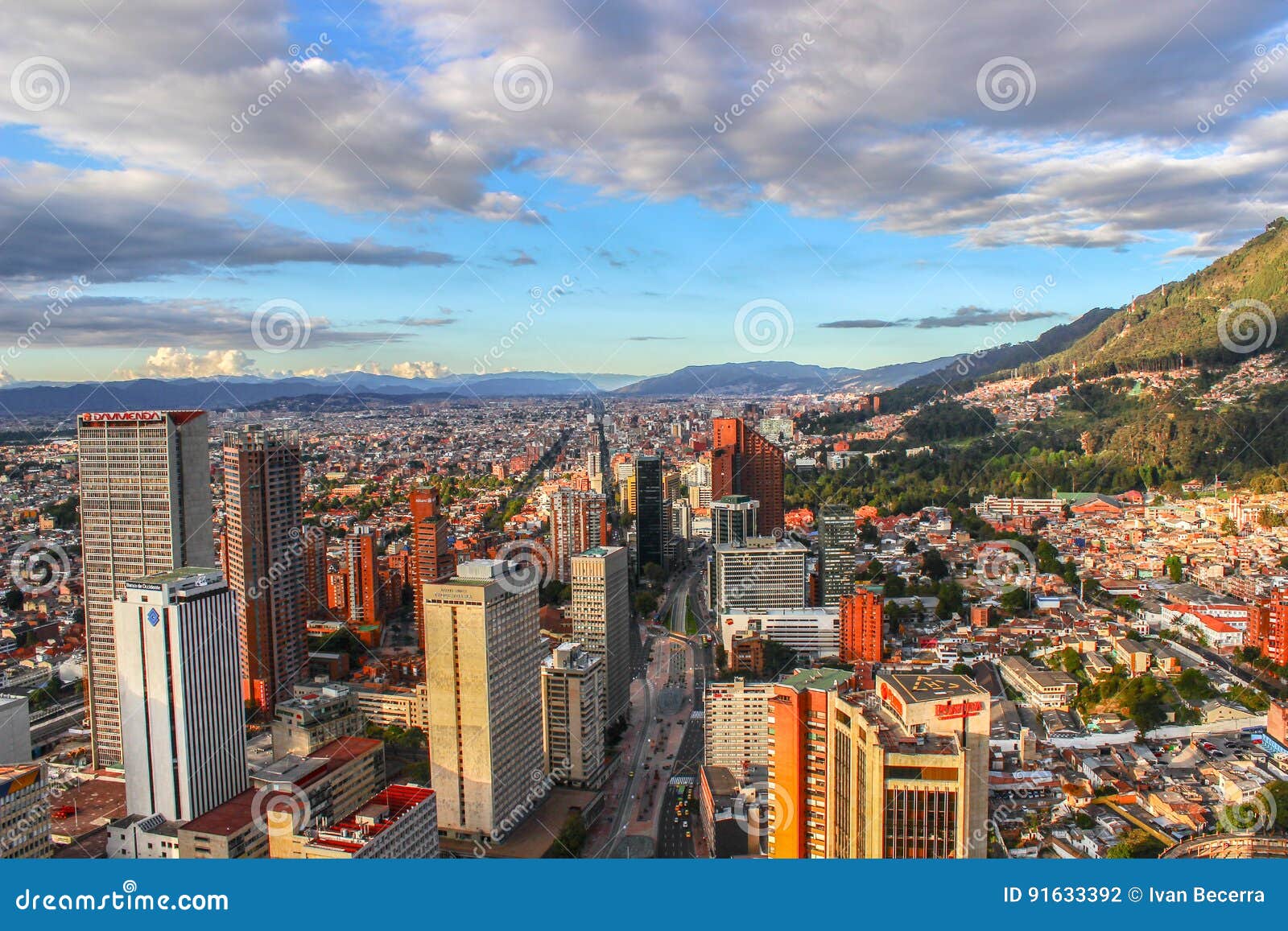 Bogota editorial photography. Image of skyline, clouds - 91633392