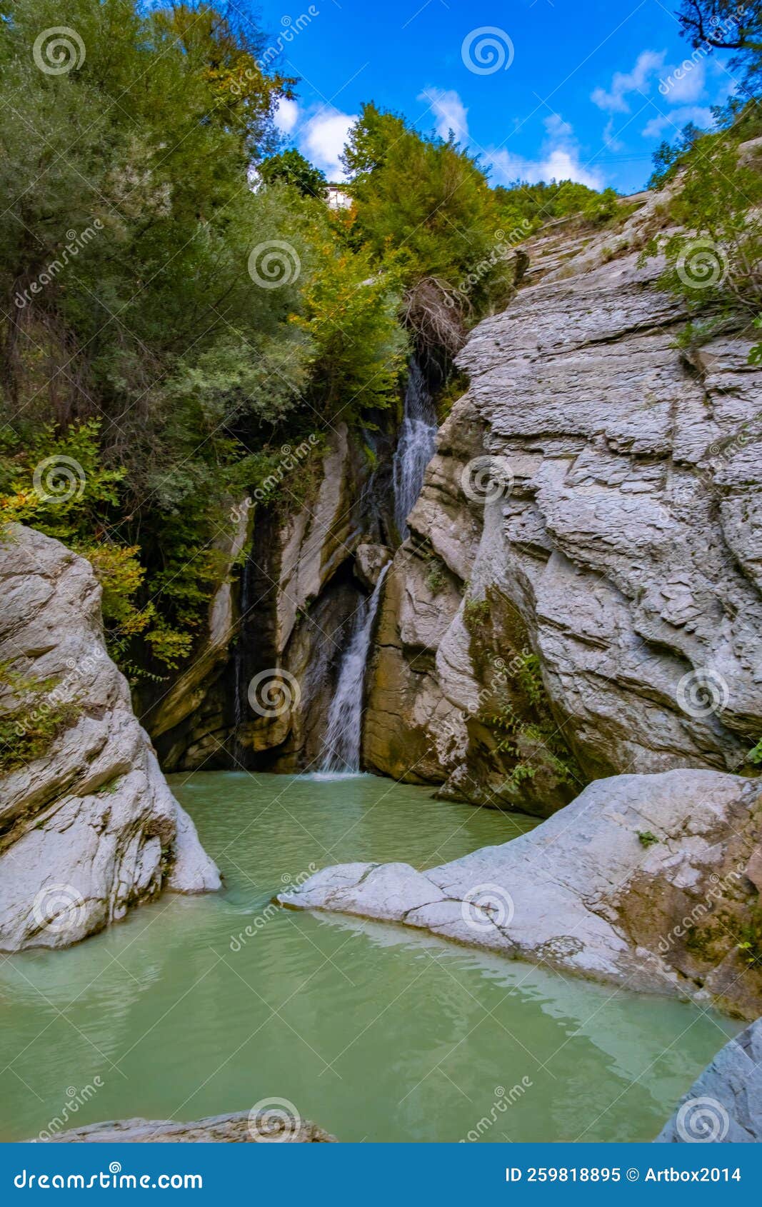 Bogova Waterfall Summer in Albania in the Mountains Stock Image - Image ...