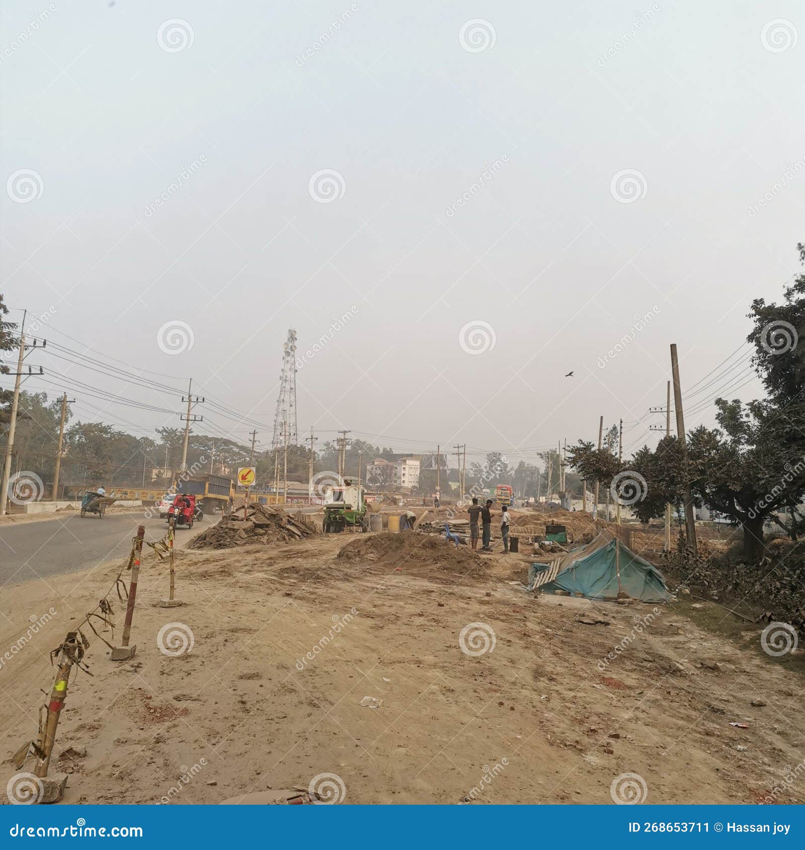 Bogra Banani Highway Work Underway Stock Image - Image of waterway ...