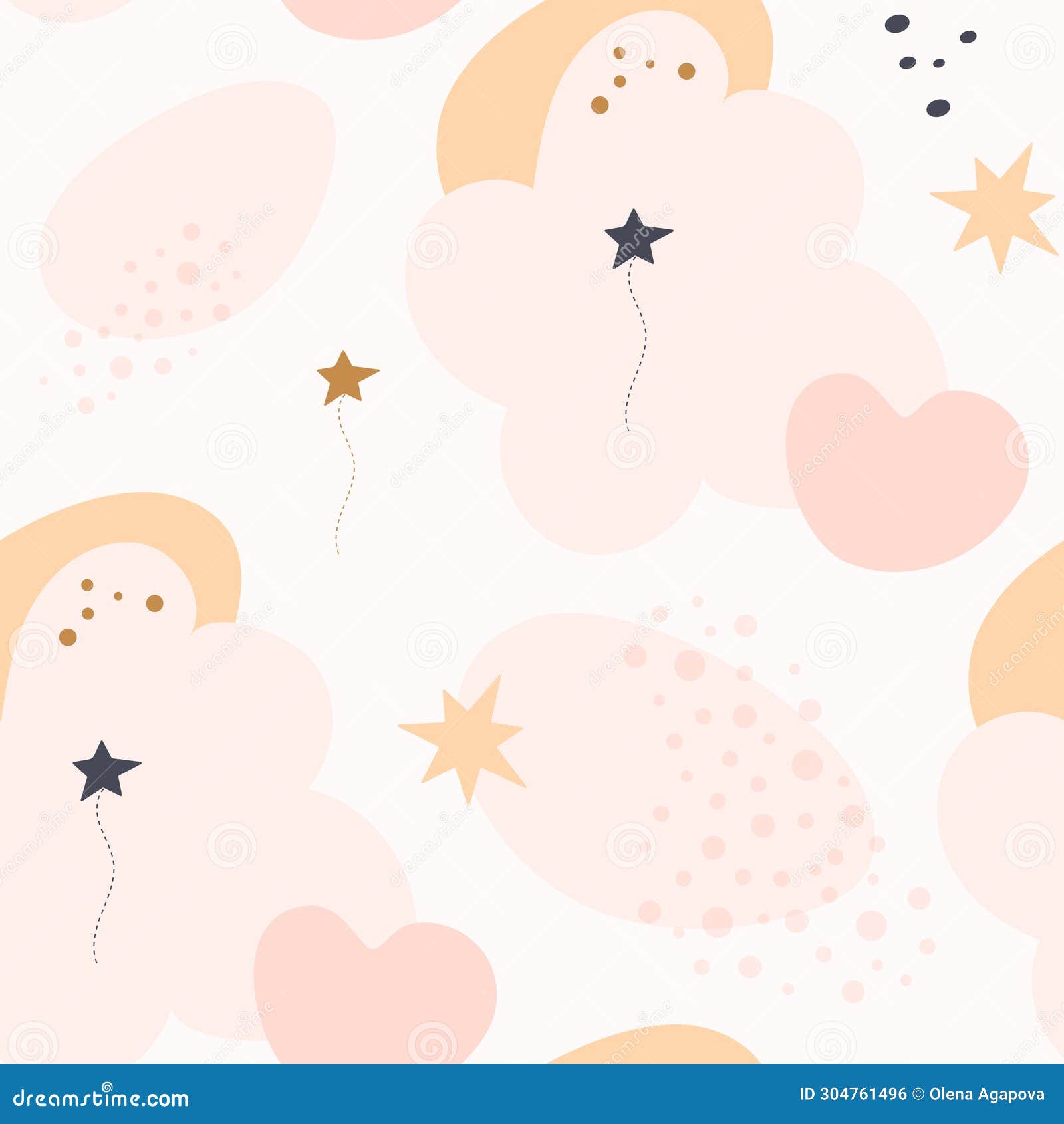 Bohemian Baby Pattern. Seamless Baby Pattern in Boho Style. Stock ...