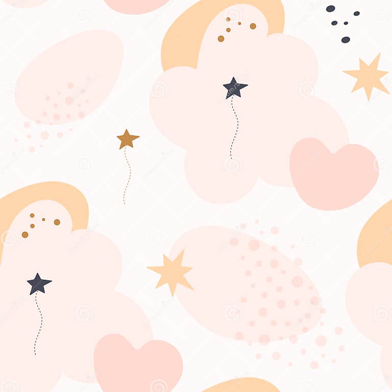 Bohemian Baby Pattern. Seamless Baby Pattern in Boho Style. Stock ...