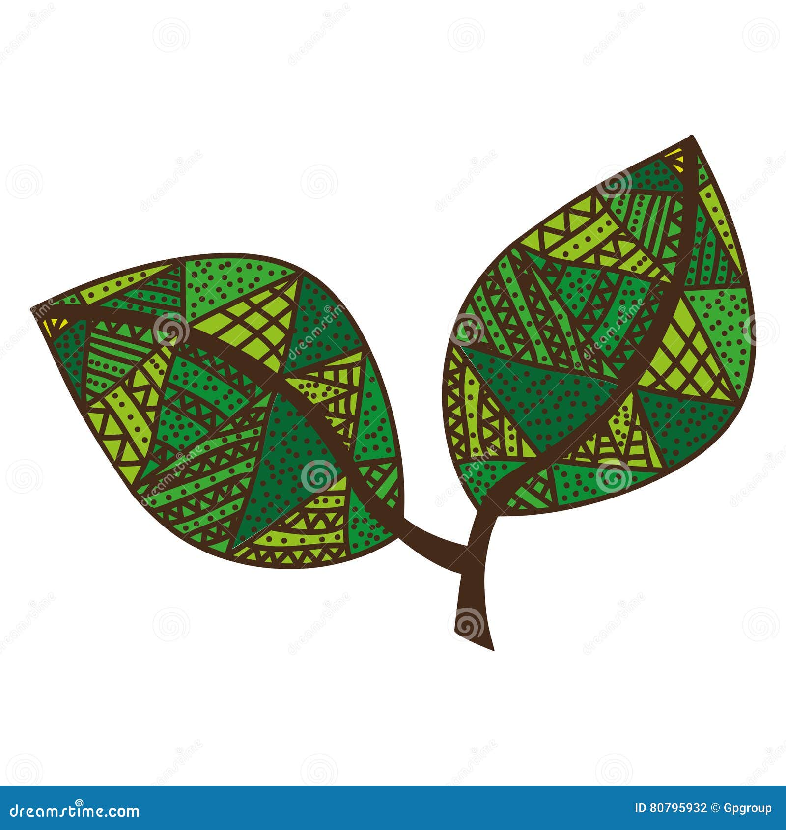 Bohemian or Boho Style Leaf Icon Image Stock Vector - Illustration of ...