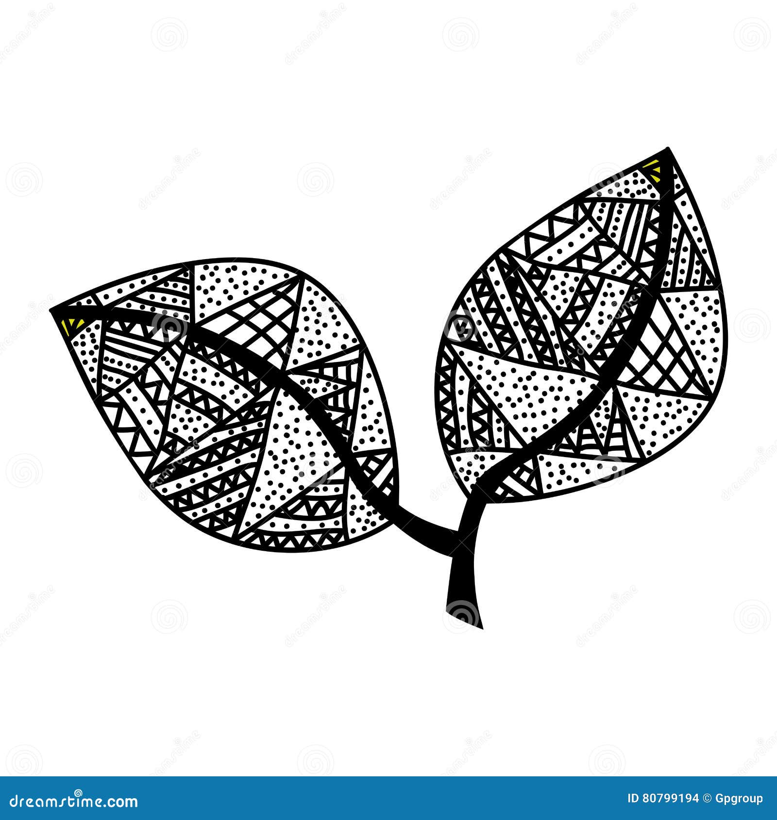Bohemian or Boho Style Leaf Icon Image Stock Vector - Illustration of ...