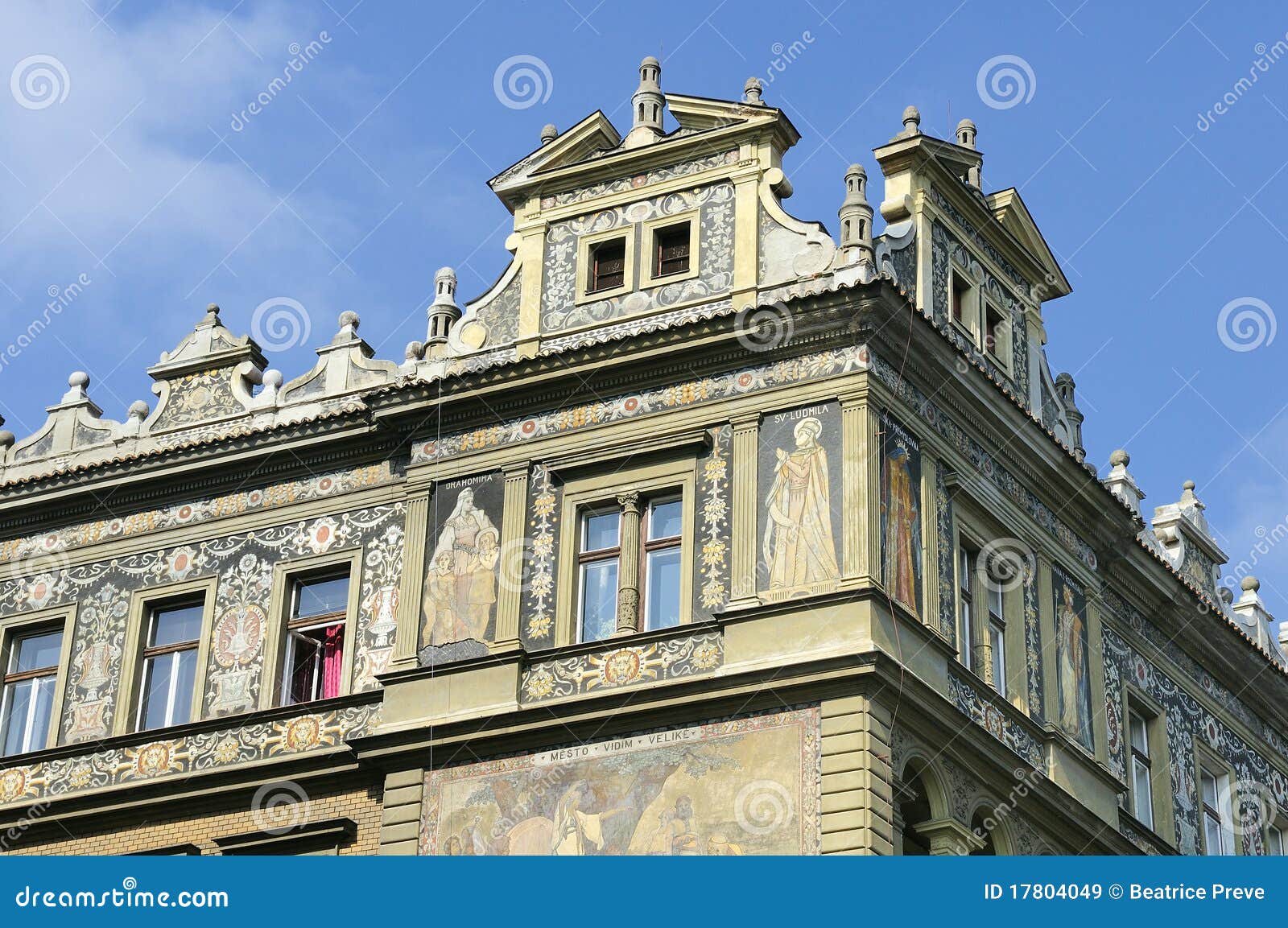 Bohemian building stock image. Image of baroque, facade - 17804049