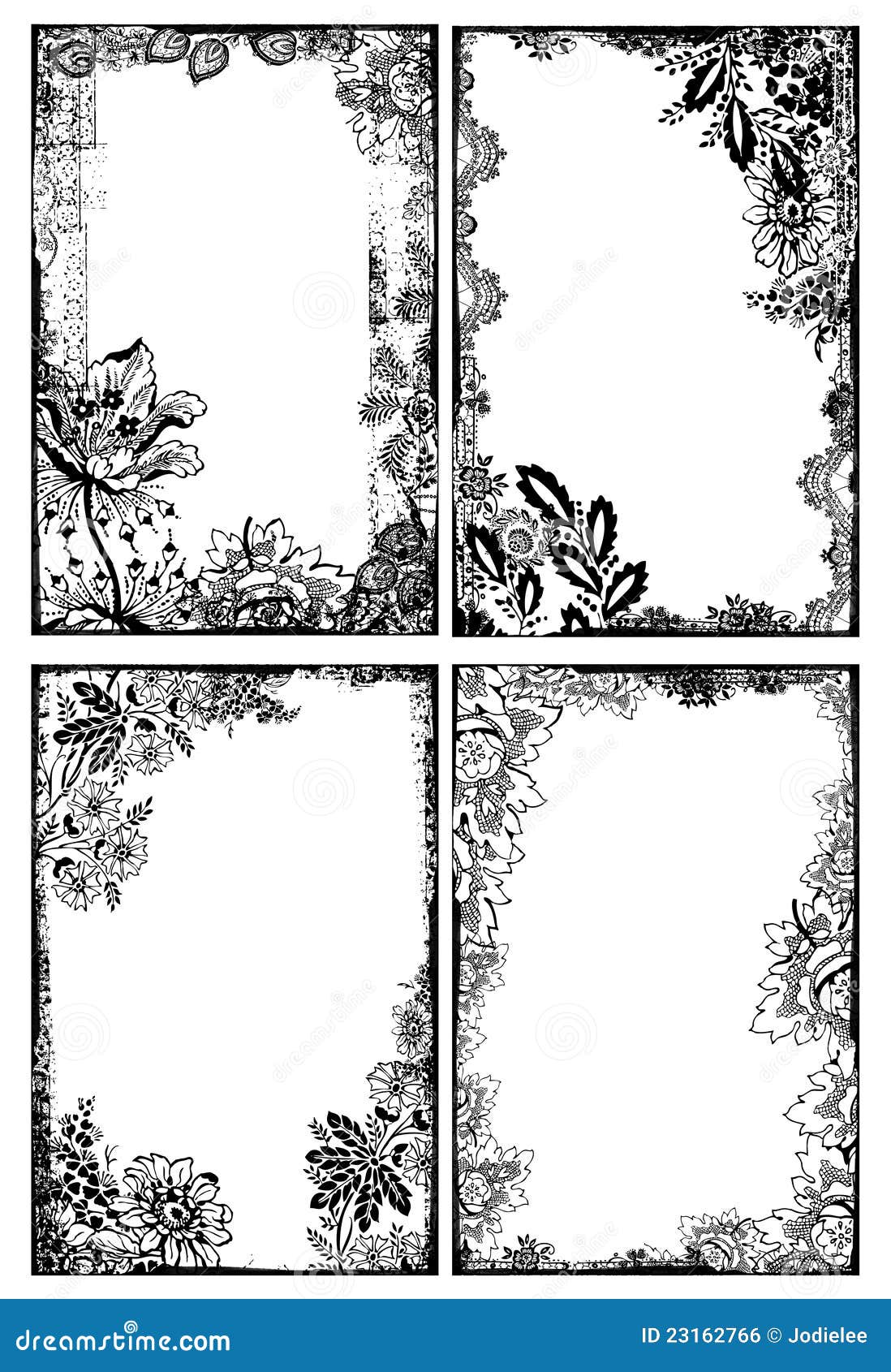 Bohemian Floral Frames stock illustration. Illustration of antique ...