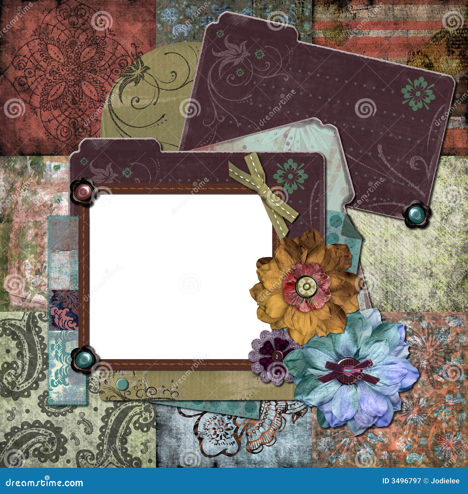 Bohemian Gypsy Floral Frame Stock Image - Image of layer, montage: 3496797