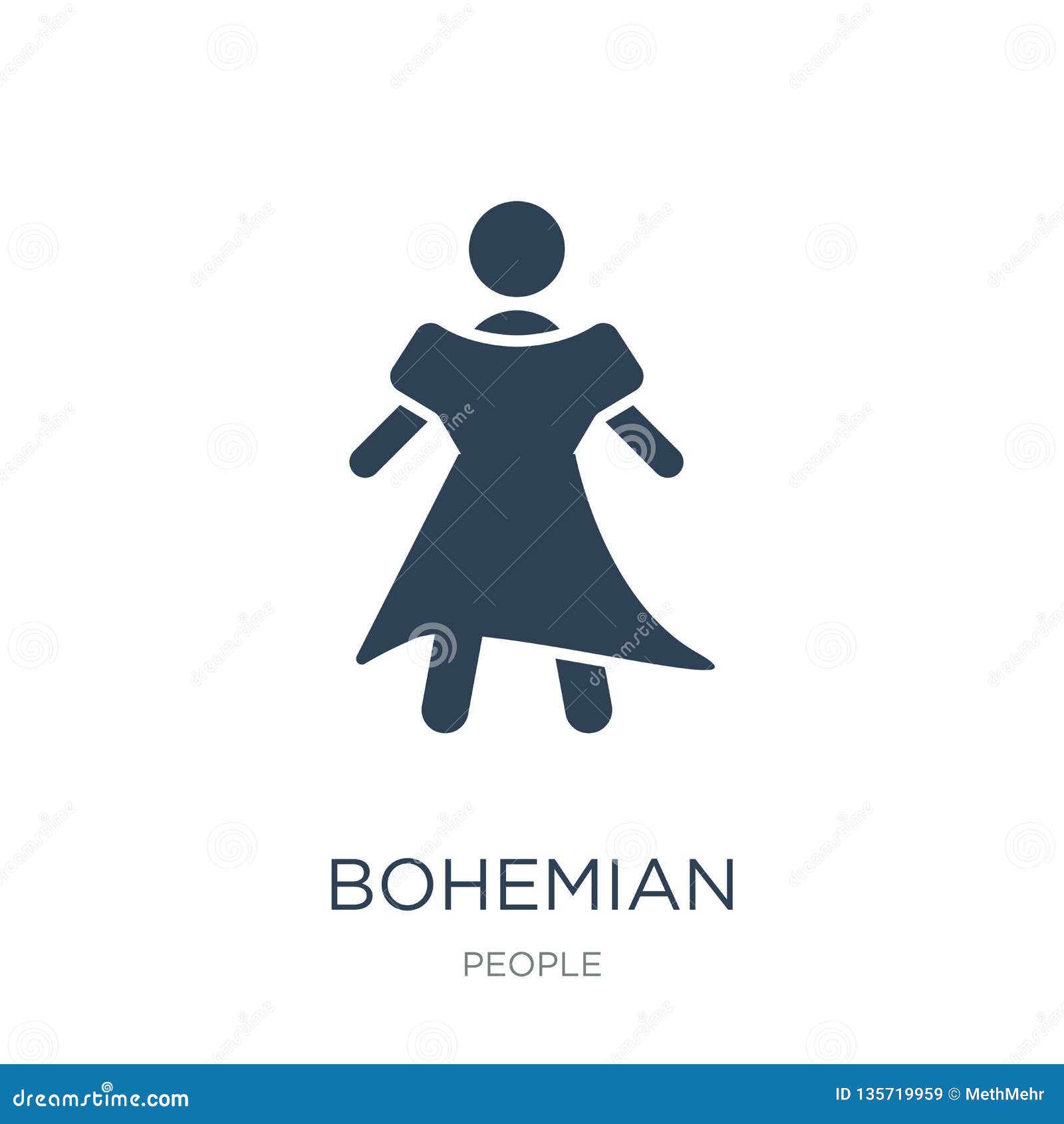 Bohemian Icon In Trendy Design Style Bohemian Icon Isolated On White Background Stock Vector