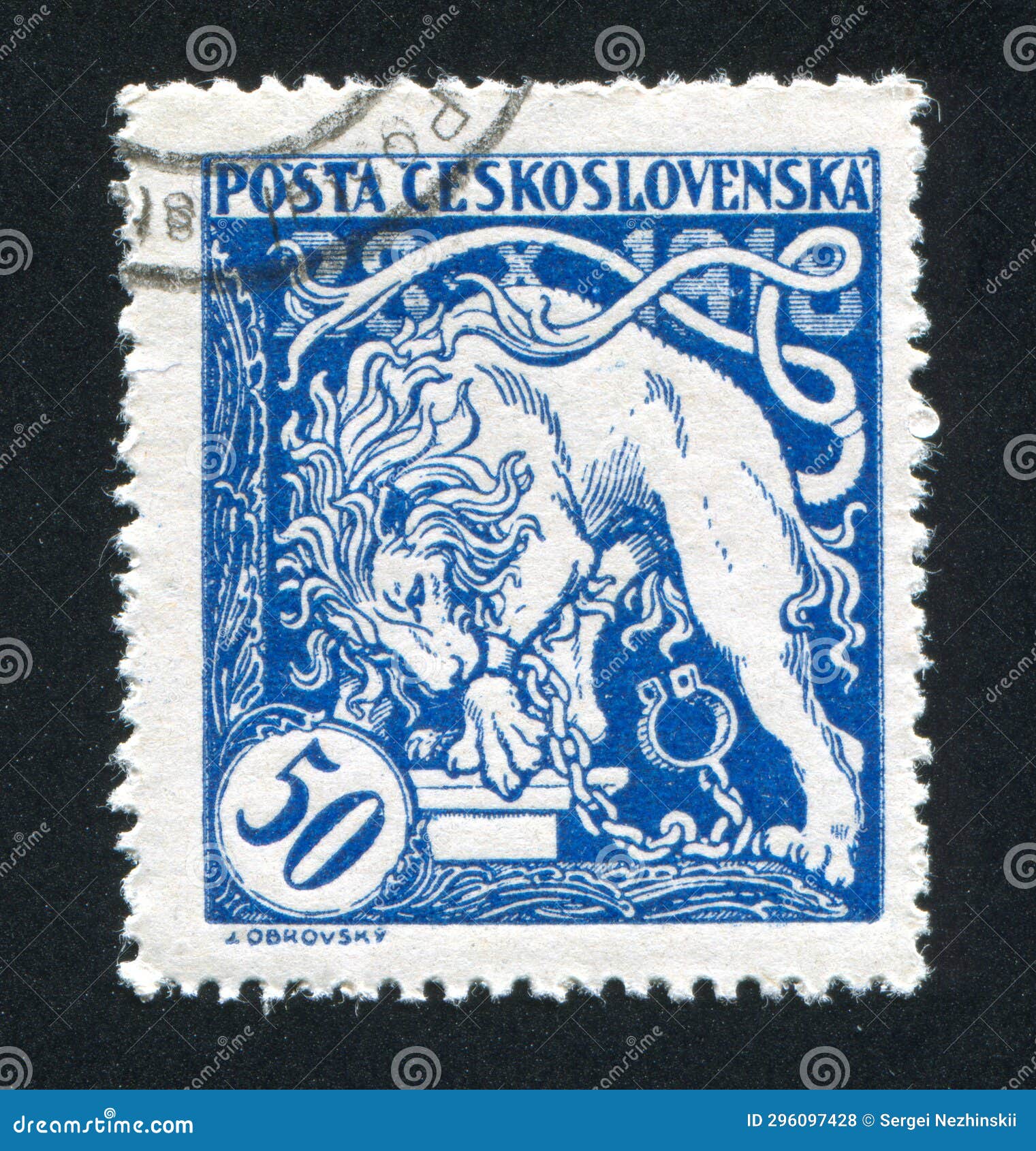 Bohemian Lion Breaking Its Chains Stock Photo - Image of freeedom ...