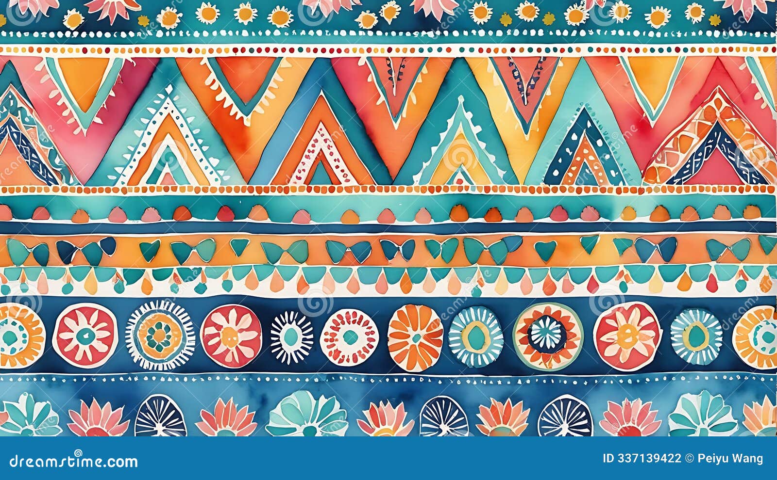 Bohemian Patterns Patterns WATERCOLOE ILLUSTRATION Generative AI Stock ...