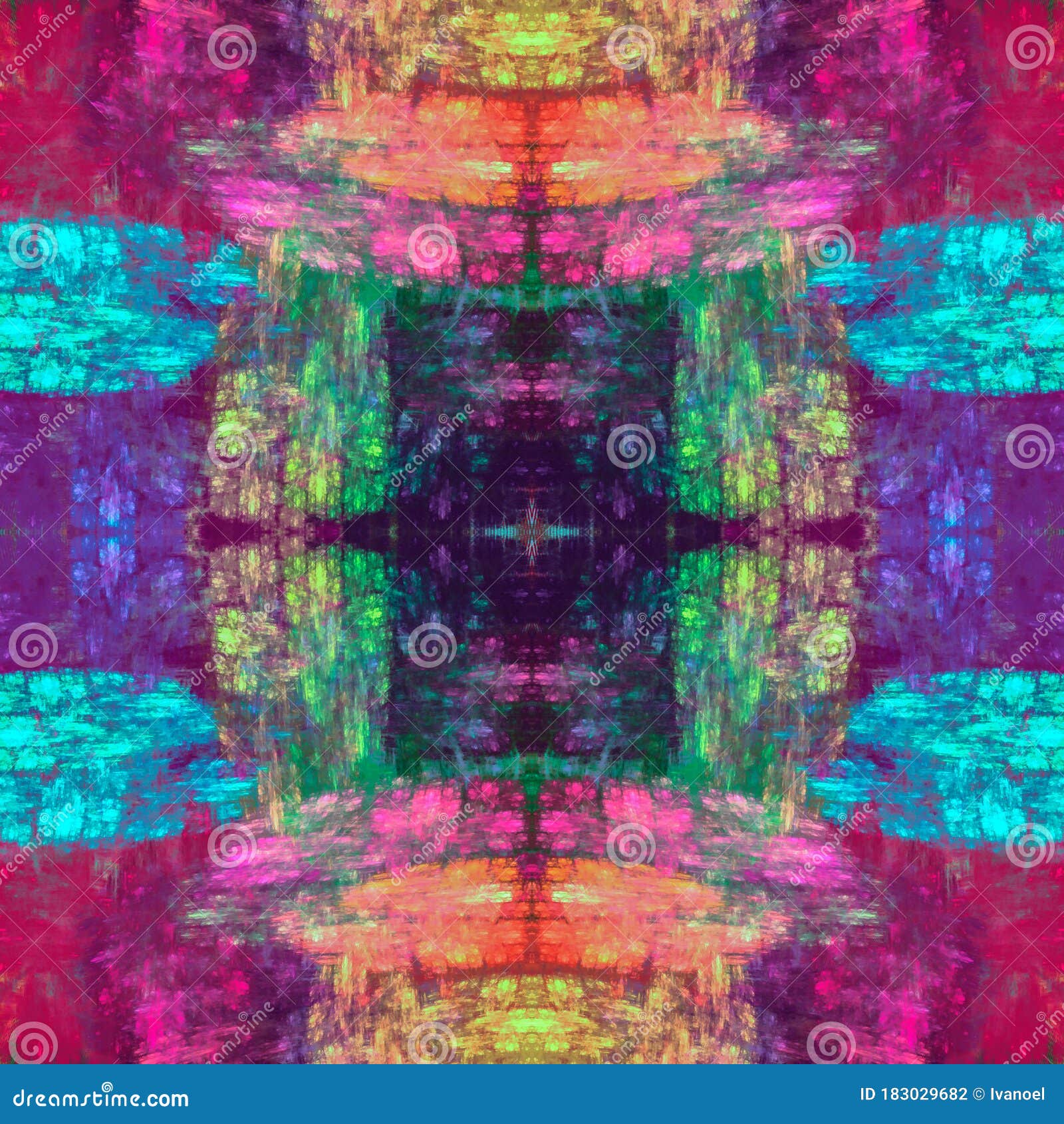 Bohemian Seamless Funky Ethnic Rainbow Pattern Stock Illustration ...