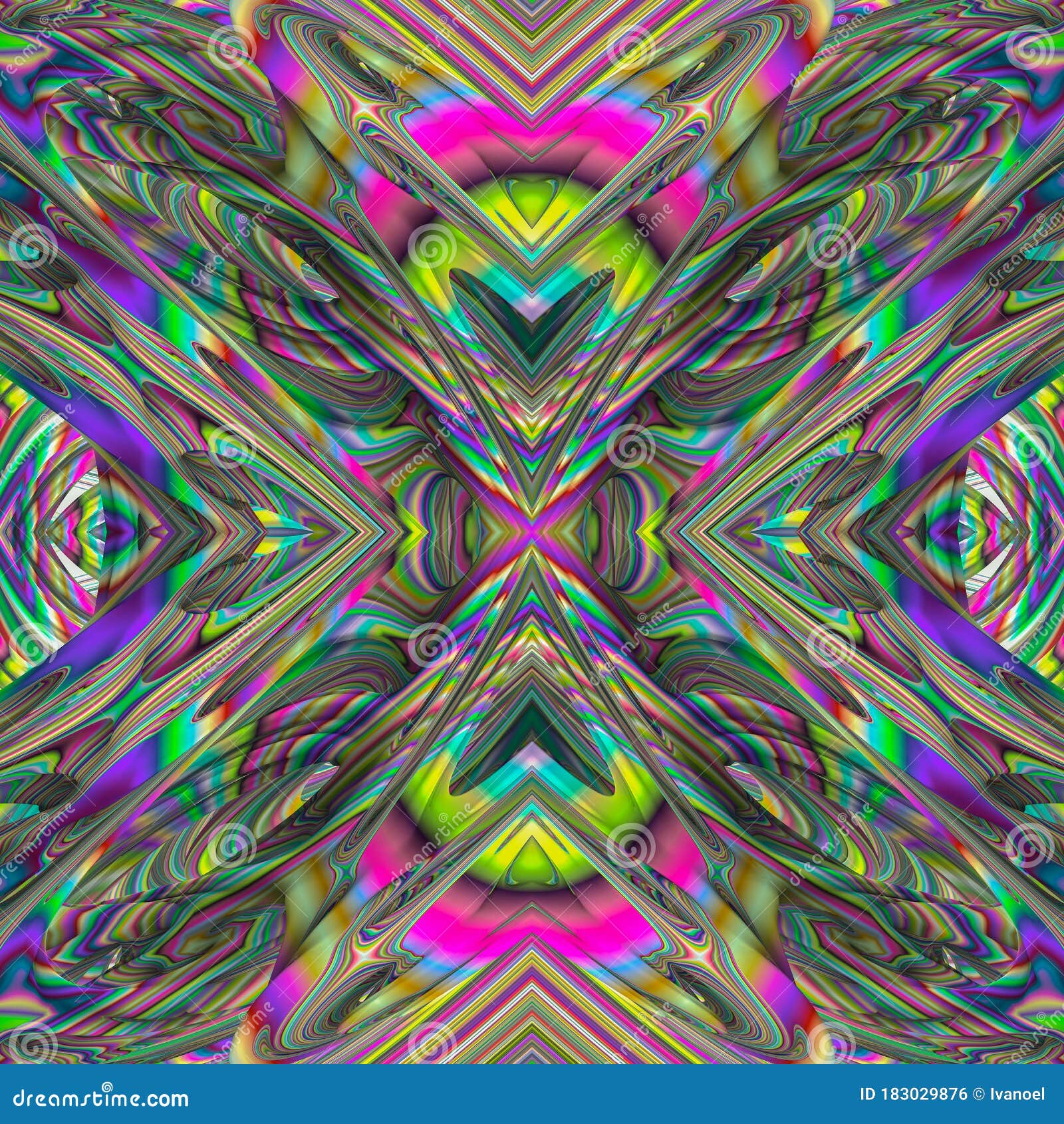 Bohemian Seamless Funky Ethnic Rainbow Pattern Stock Illustration ...