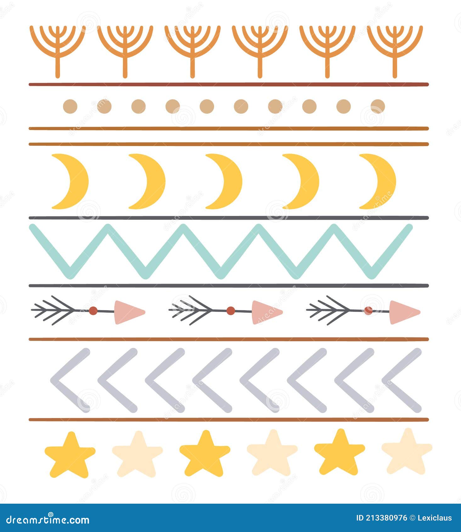 Bohemian Style Folk Art Pattern. Stock Vector - Illustration of native ...
