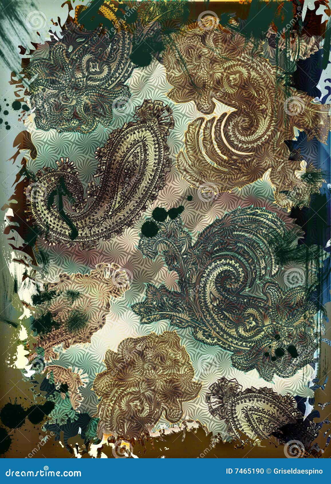 Bohemian tapestry motif stock illustration. Illustration of gypsy - 7465190