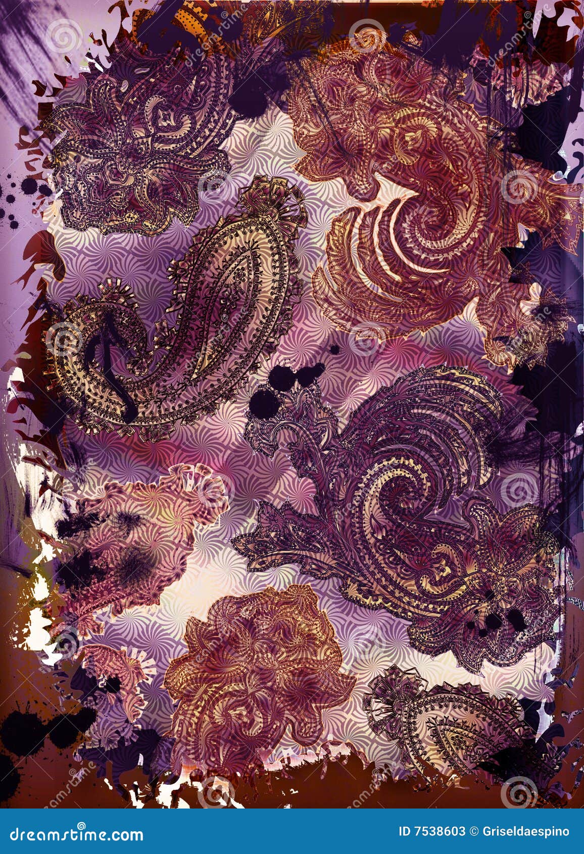 Bohemian tapestry motif stock illustration. Illustration of motif - 7538603