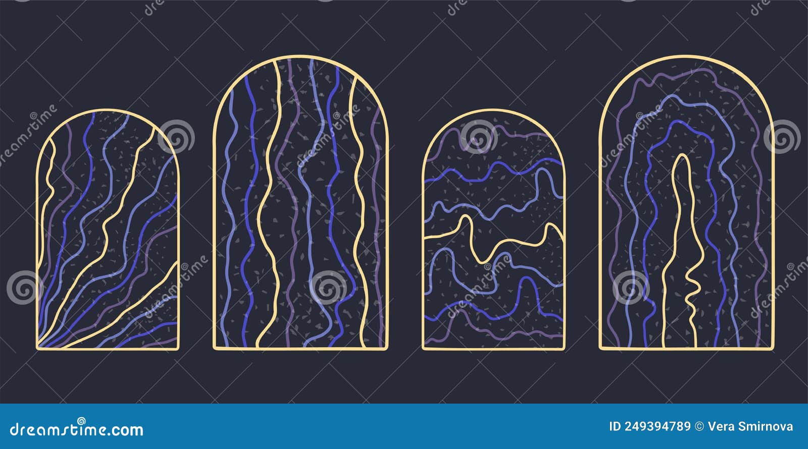 Bohemian Wavy Line Arch Windows, Geometric Abstract Pattern from Curved ...