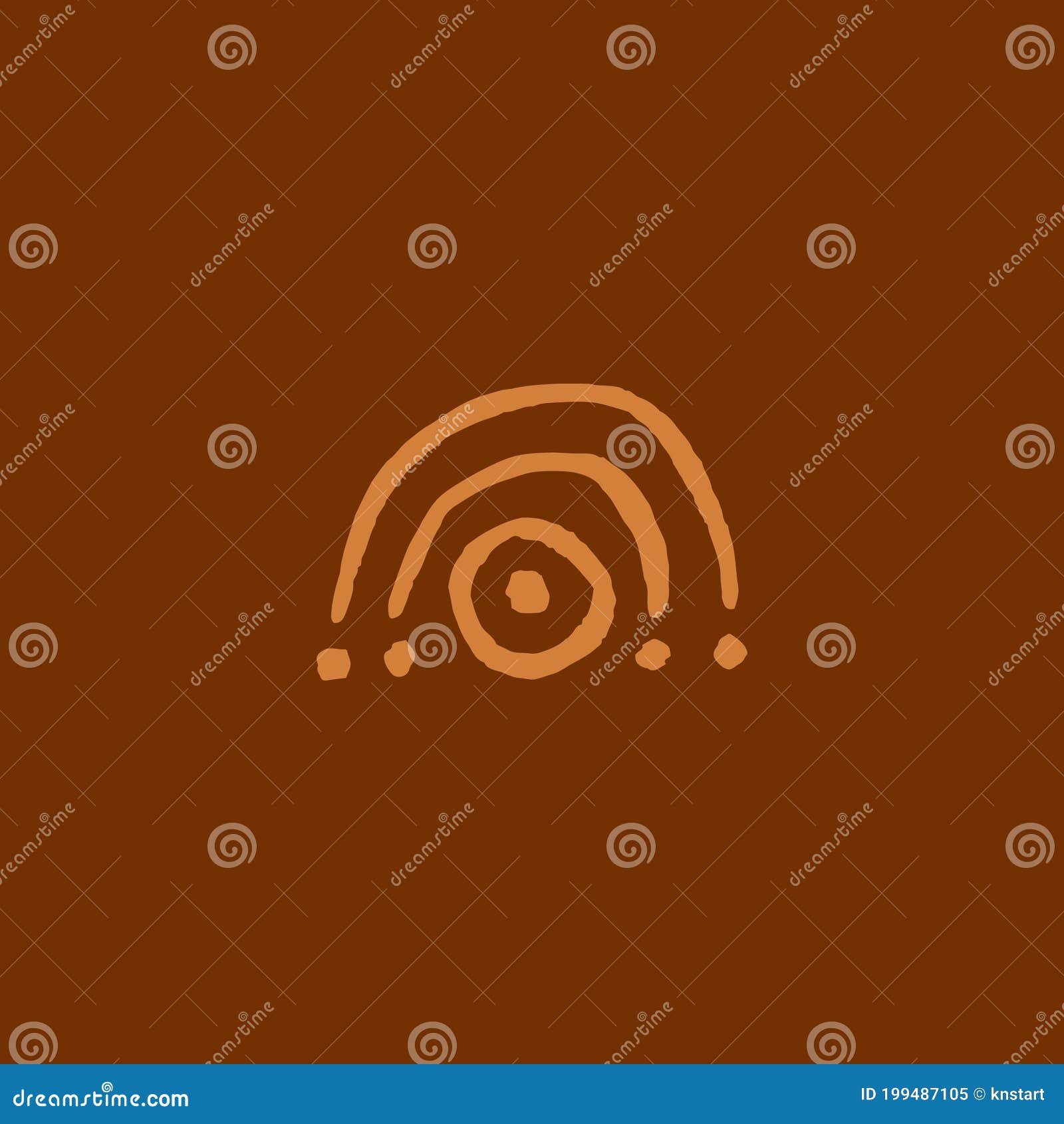 Boho Abstract Hand Drawn Minimal Rainbow Symbol Stock Vector ...