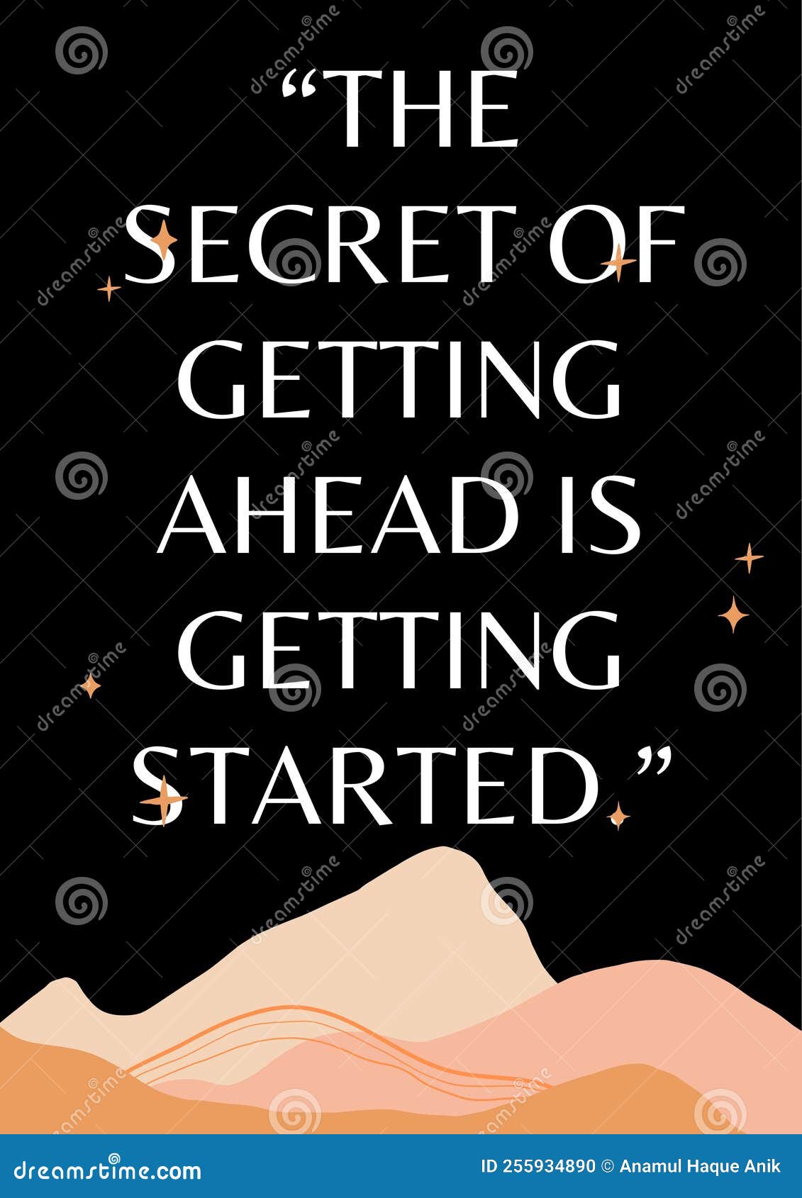 Inspirational and Motivational Quotes Poster Design. Black Abstract ...