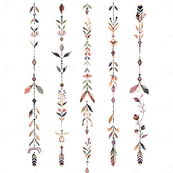 Boho Arrow Dividers and Separators Stock Photo - Image of vintage, chic ...