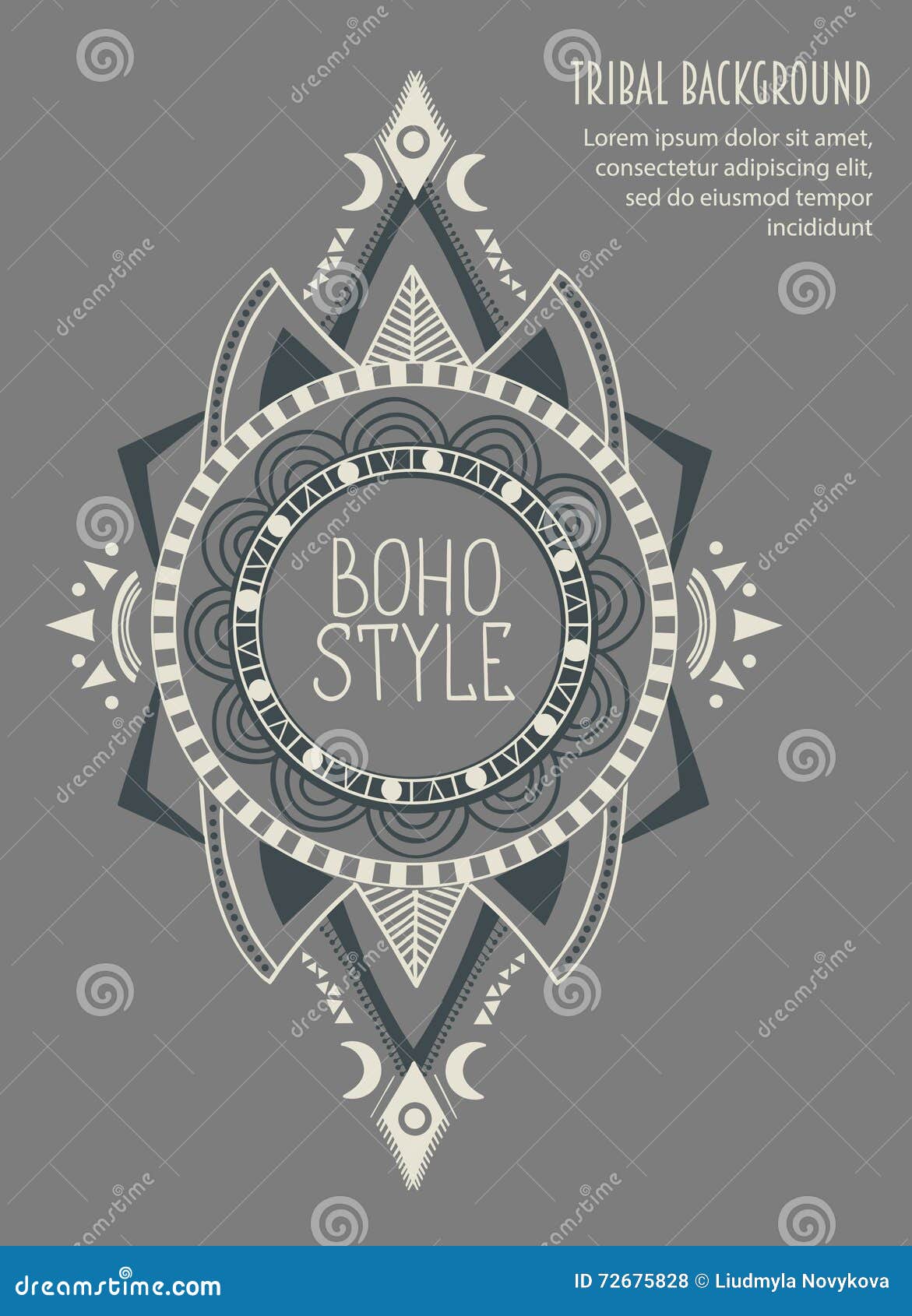 Boho aztec ornament print stock vector. Illustration of decorative ...