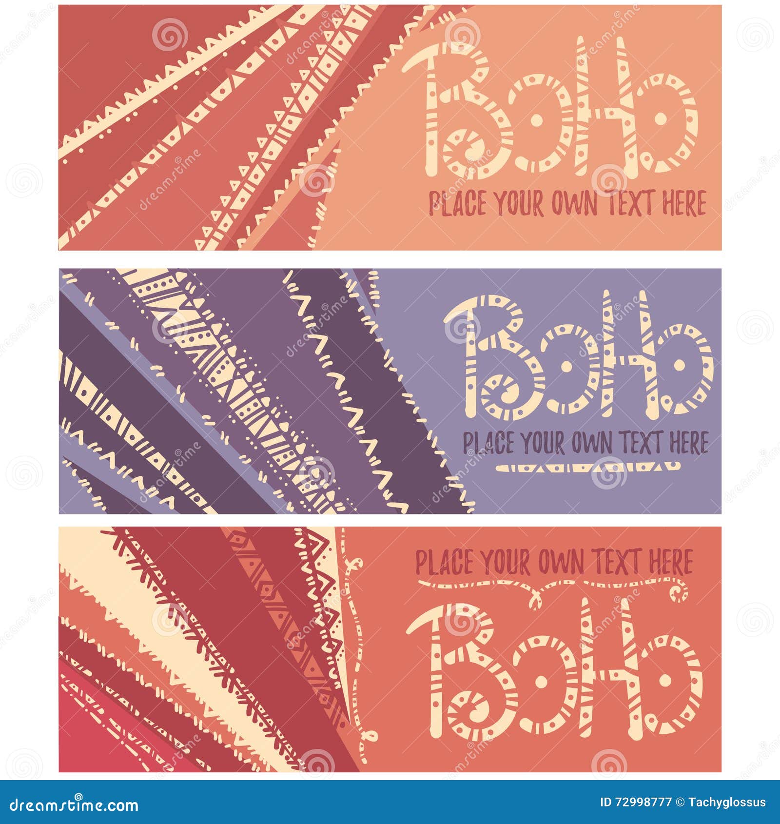 Boho banners stock vector. Illustration of drawing, craft - 72998777