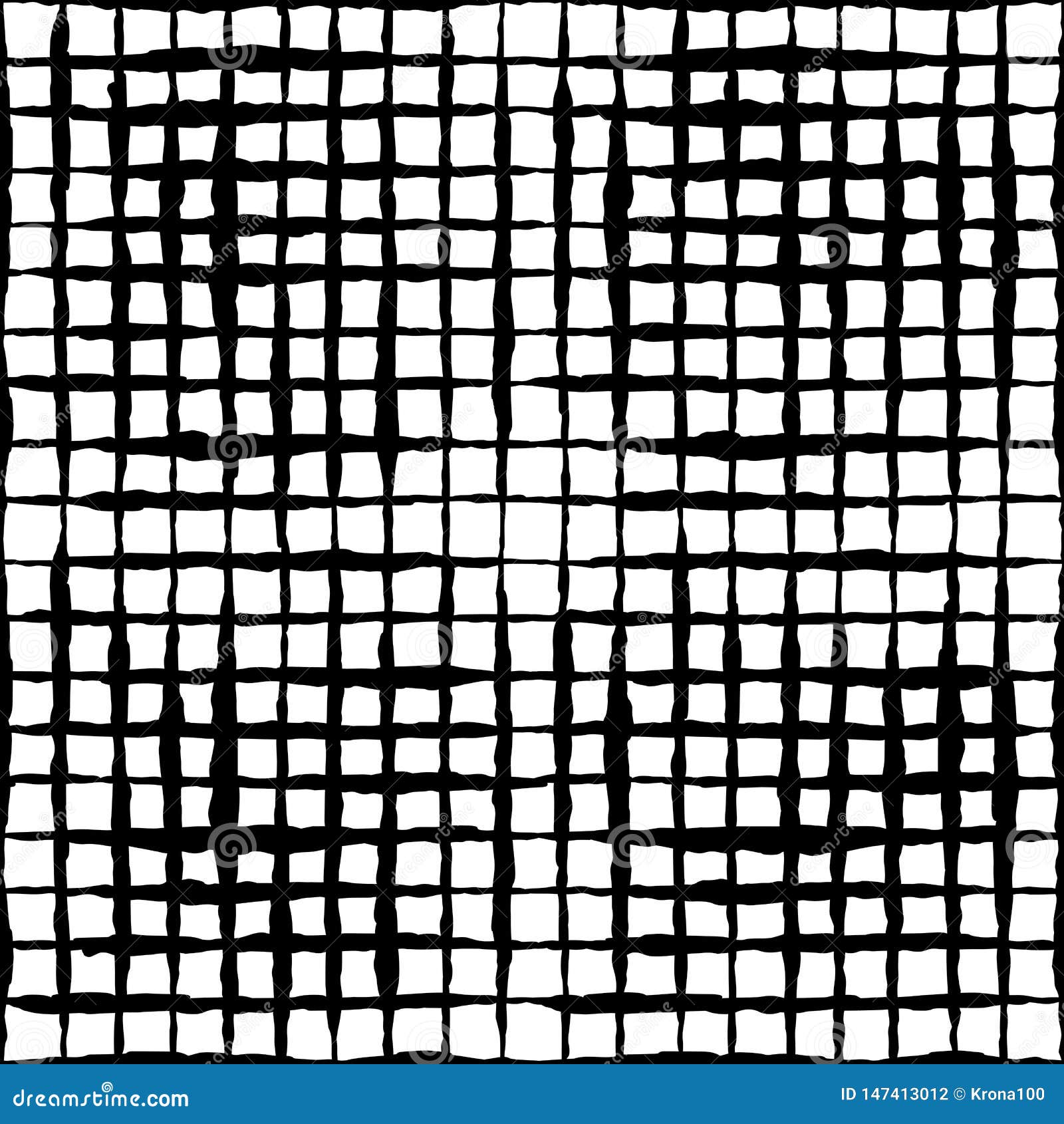 Boho Check Hand Drawn Ink Seamless Pattern Stock Vector - Illustration ...